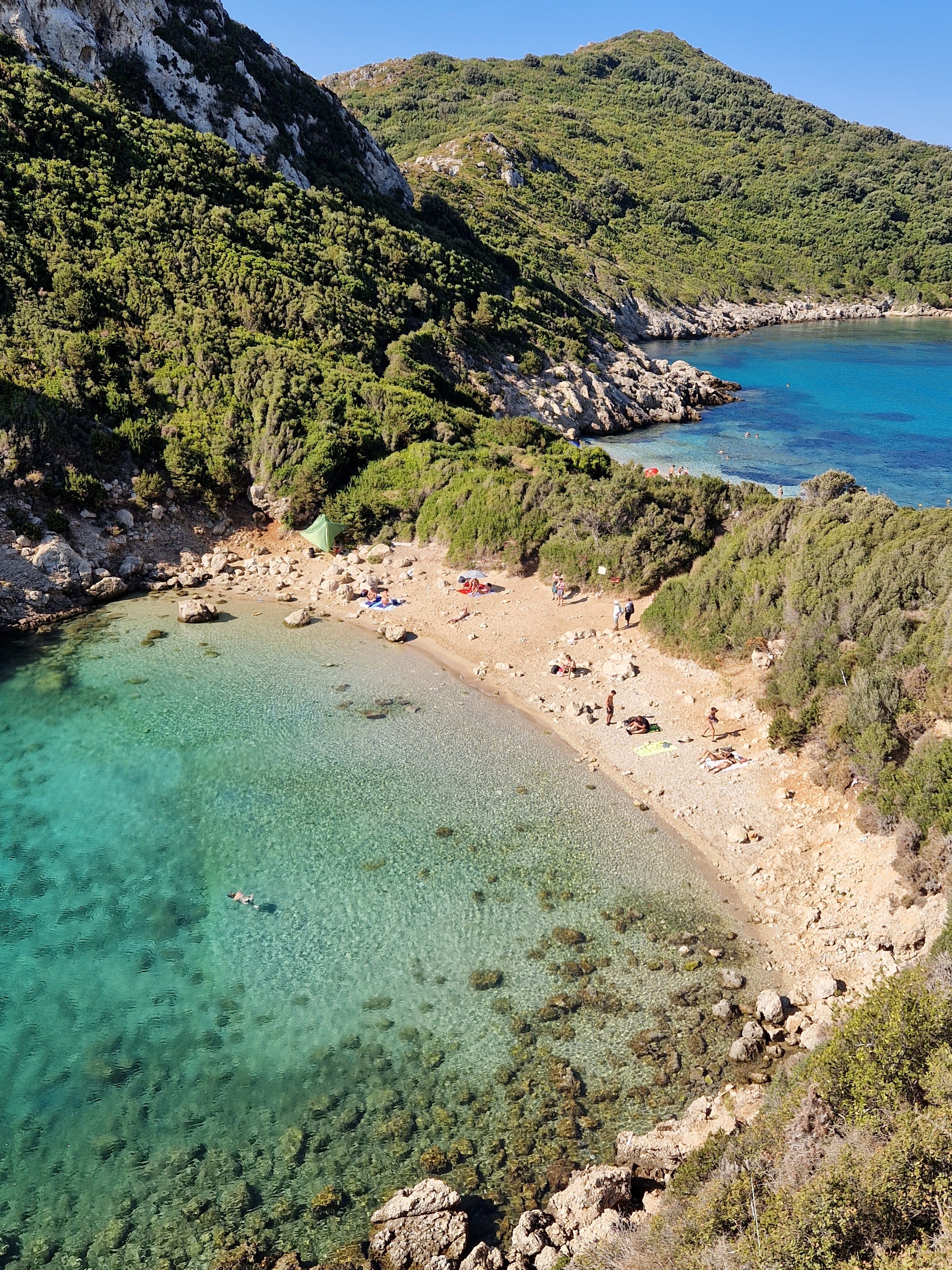 Scenic Beach Cove in Corfu Greece · Free Stock Photo