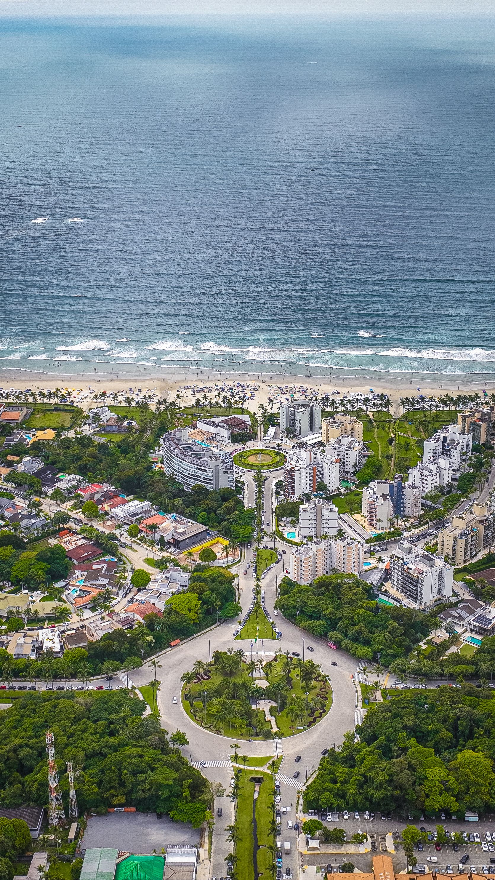 Aerial View of Coastal City with Beachfront and Buildings · Free Stock ...