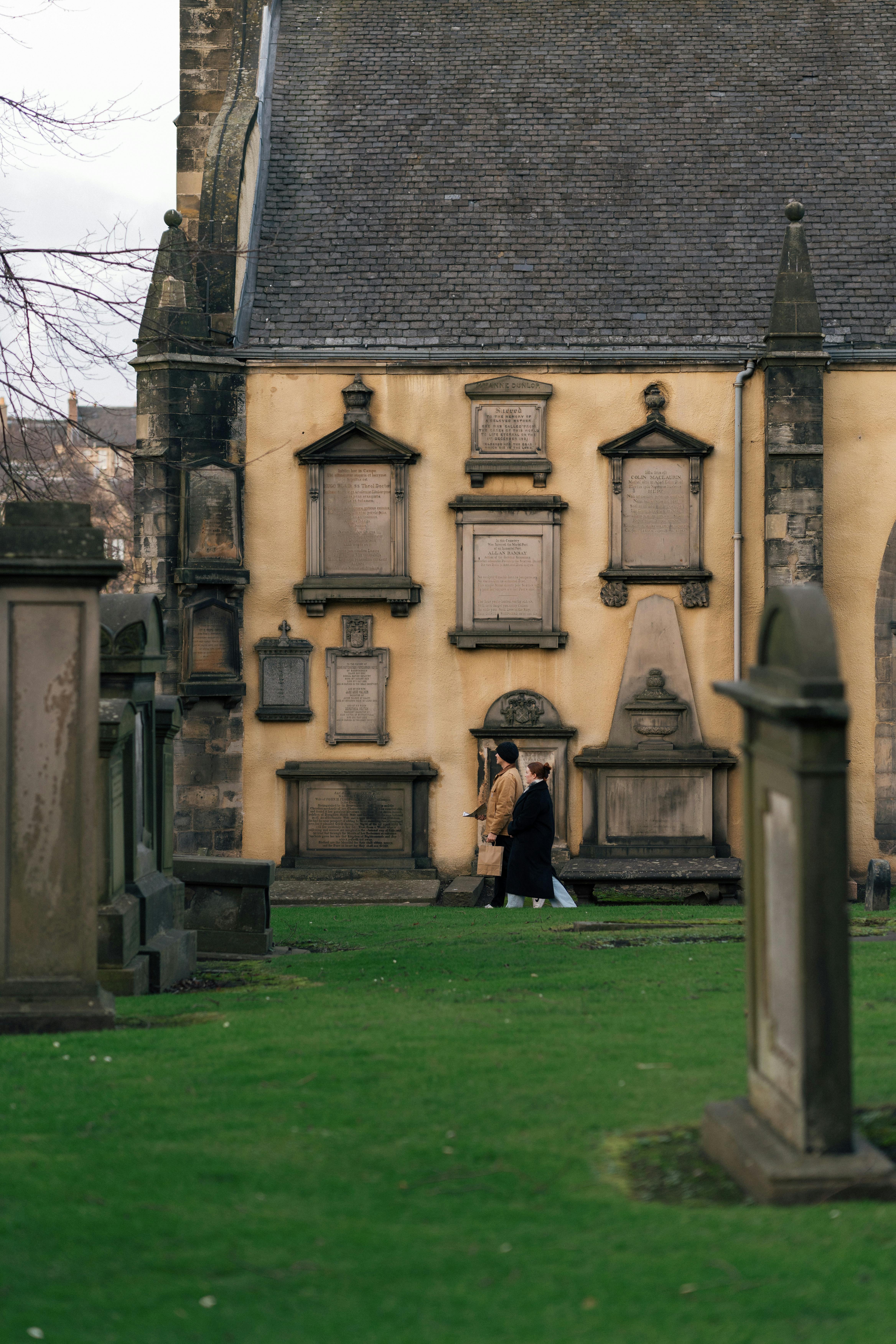 Historic Cemetery in Edinburgh with Church and Gravestones · Free Stock ...