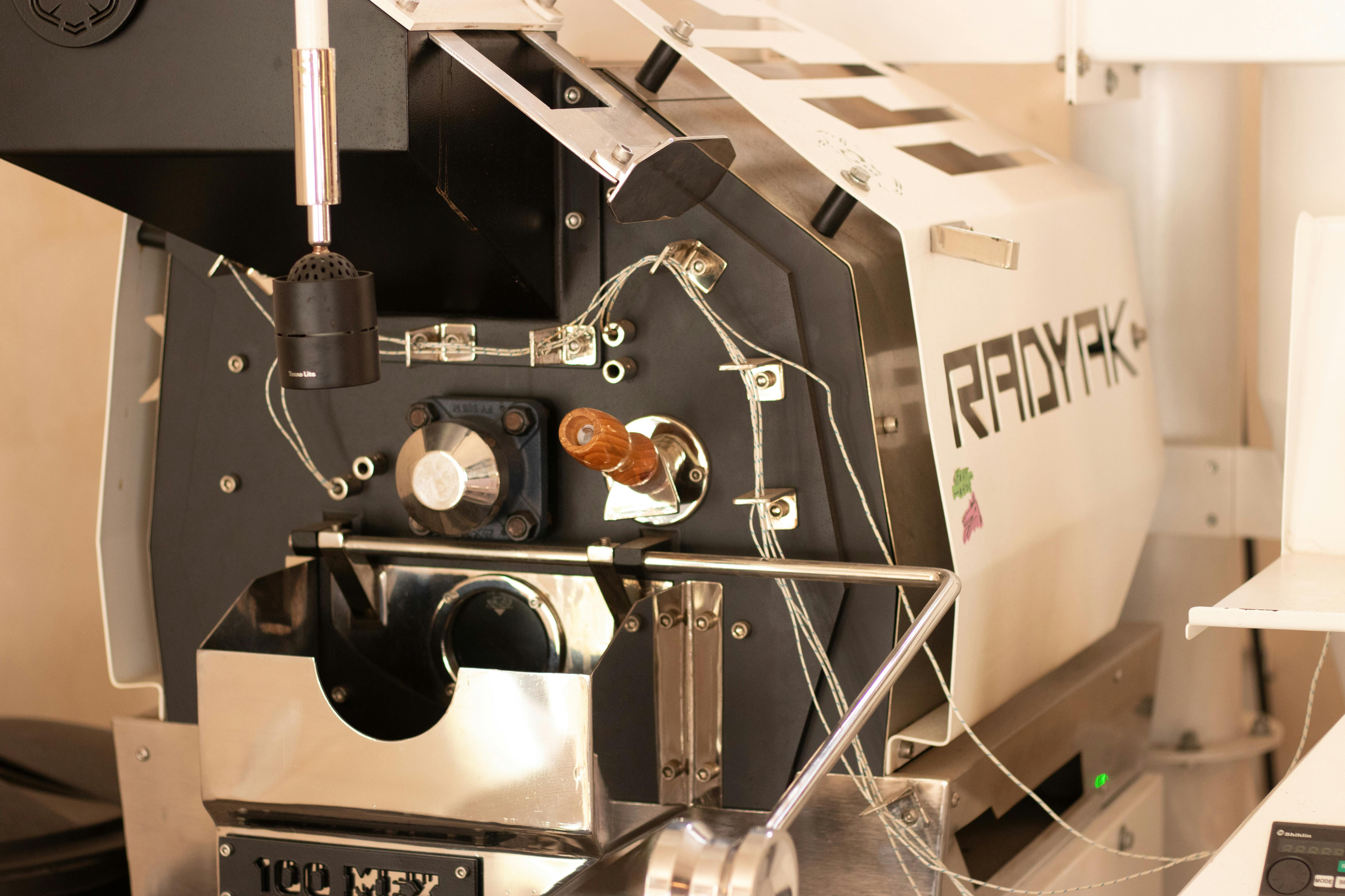 Close-up of a Professional Coffee Roaster Machine · Free Stock Photo