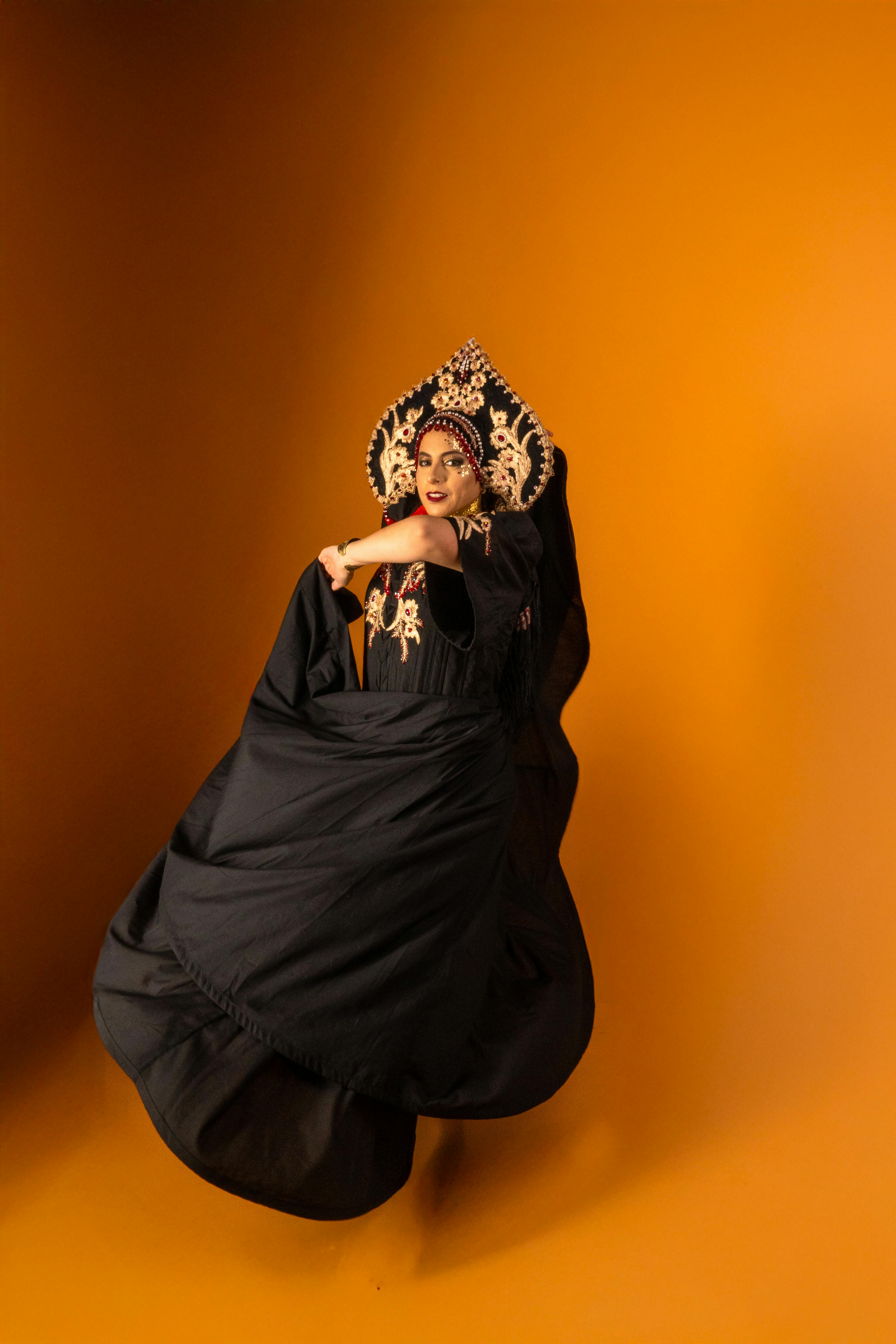 Graceful Romani Dancer in Traditional Attire · Free Stock Photo