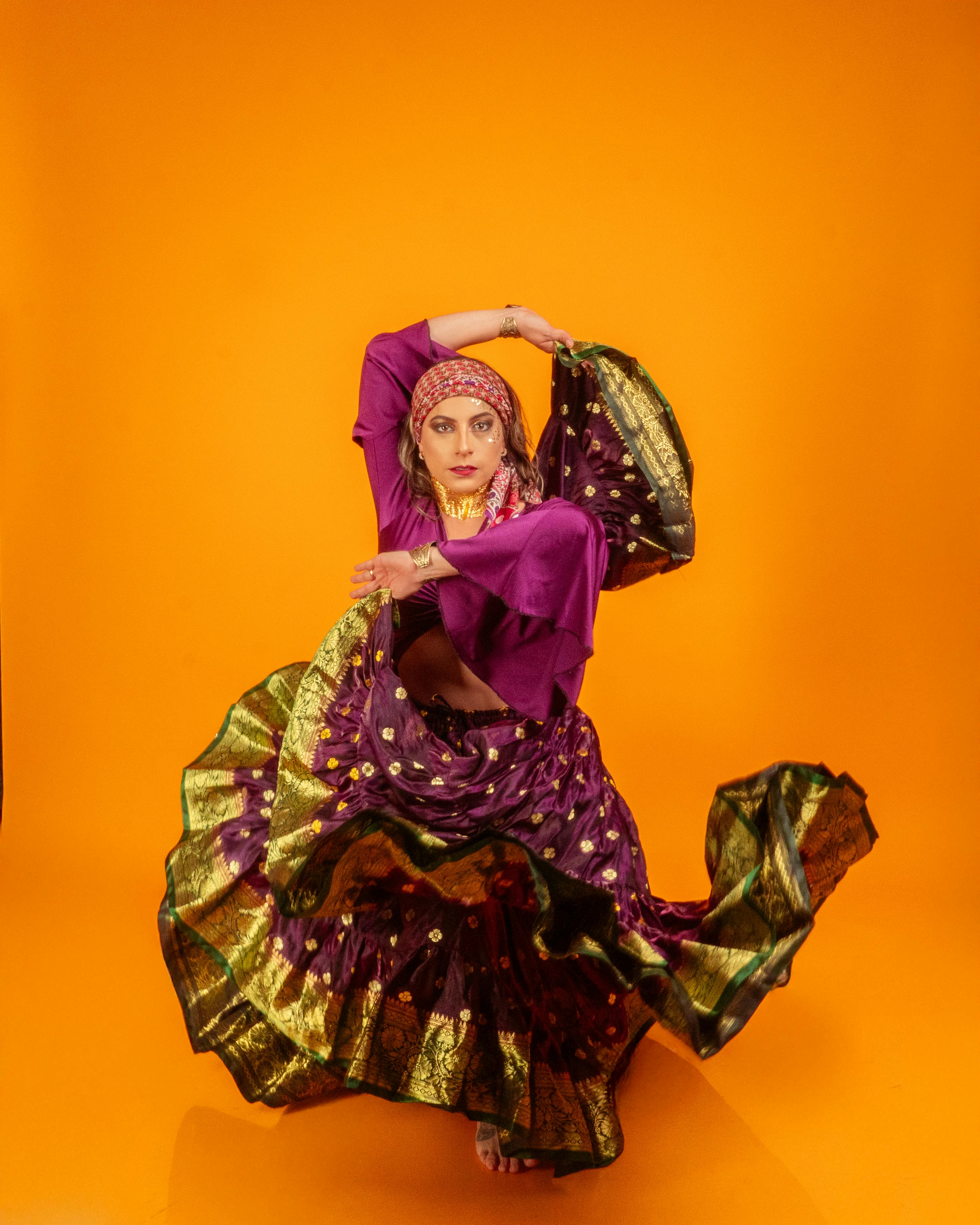 Vibrant Romani Dance Performance in Traditional Attire · Free Stock Photo