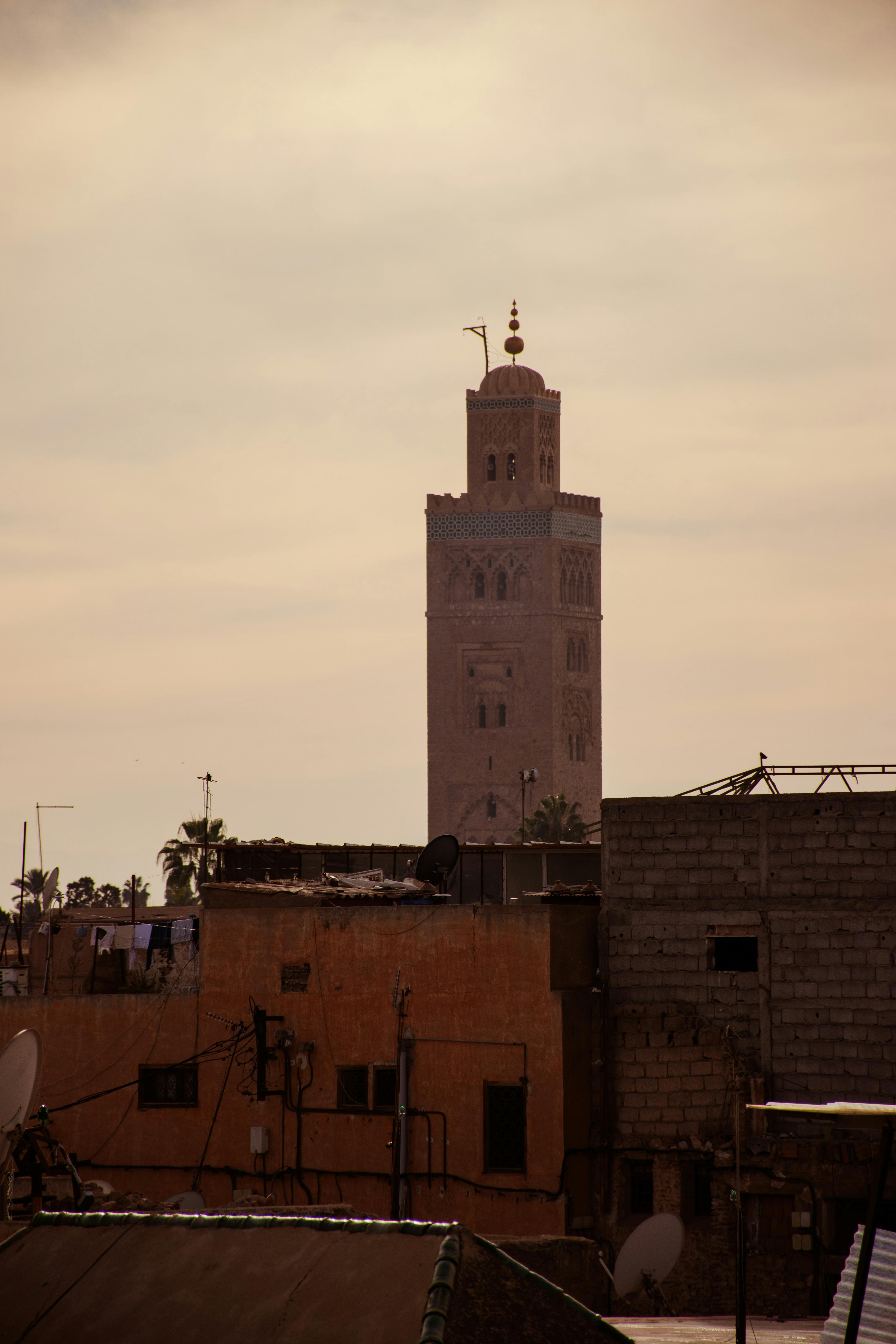 Koutoubia Mosque Tower in Marrakech Skyline · Free Stock Photo