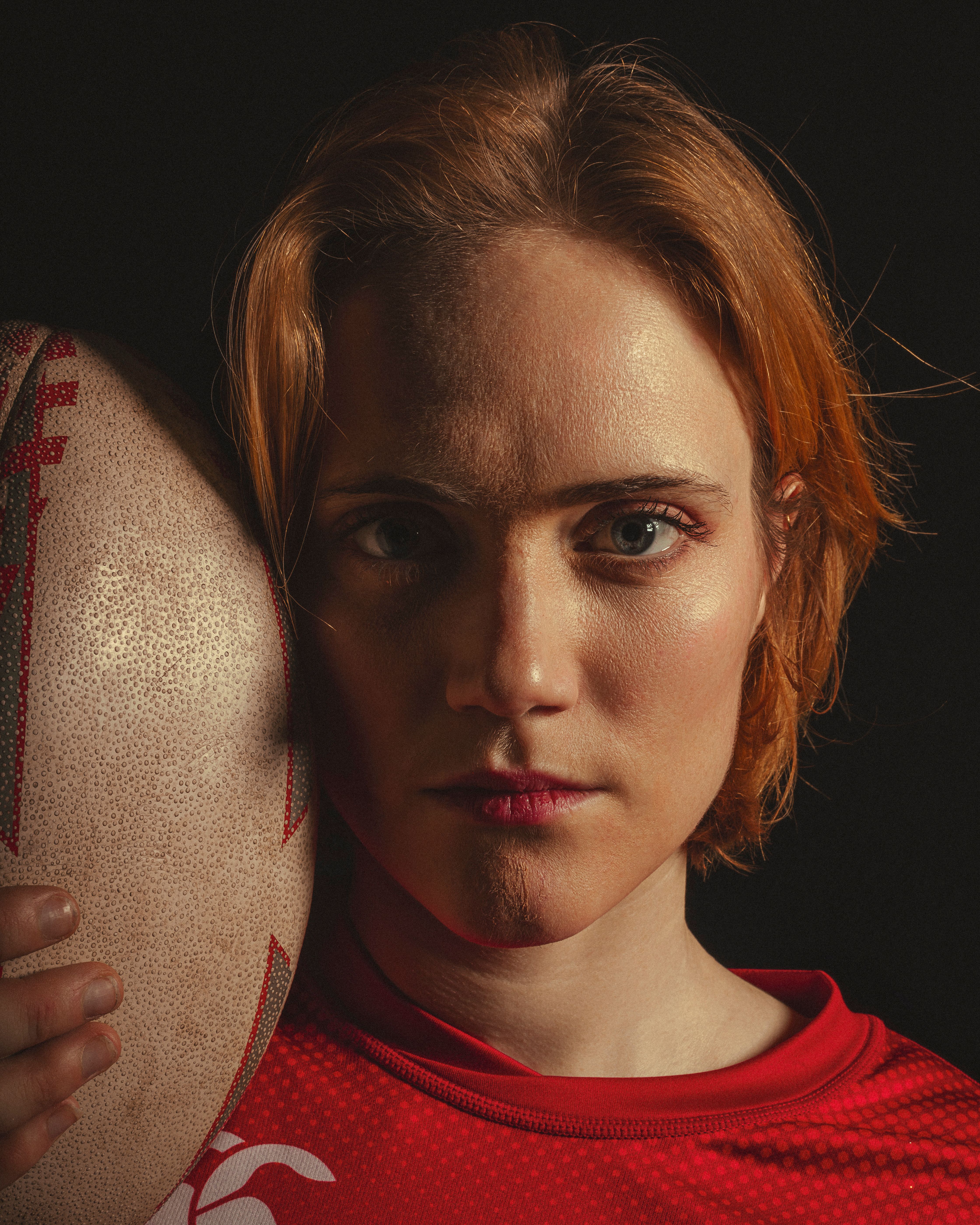 Powerful Portrait of Female Rugby Player · Free Stock Photo