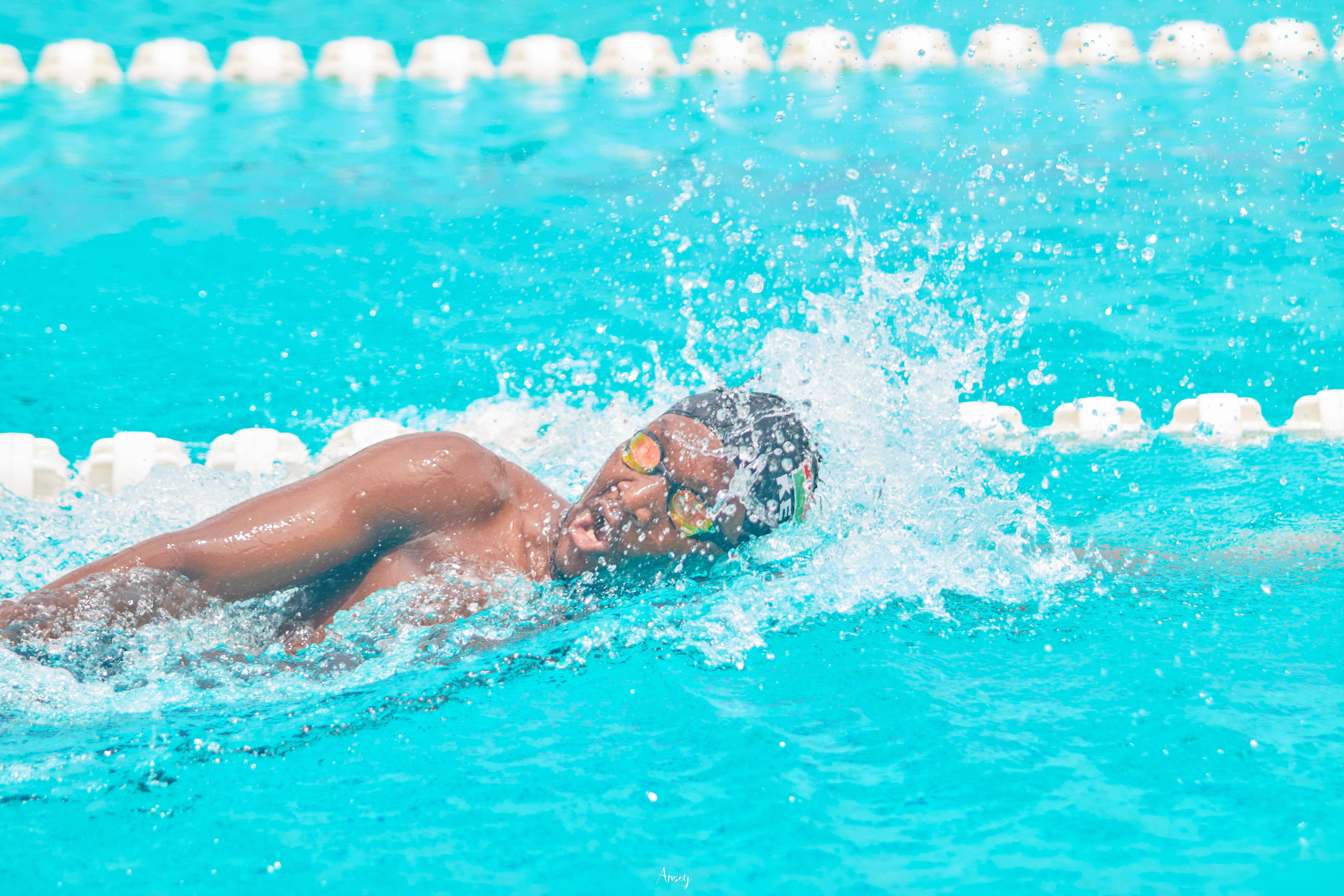 Competitive Swimmer in Action at Pool · Free Stock Photo