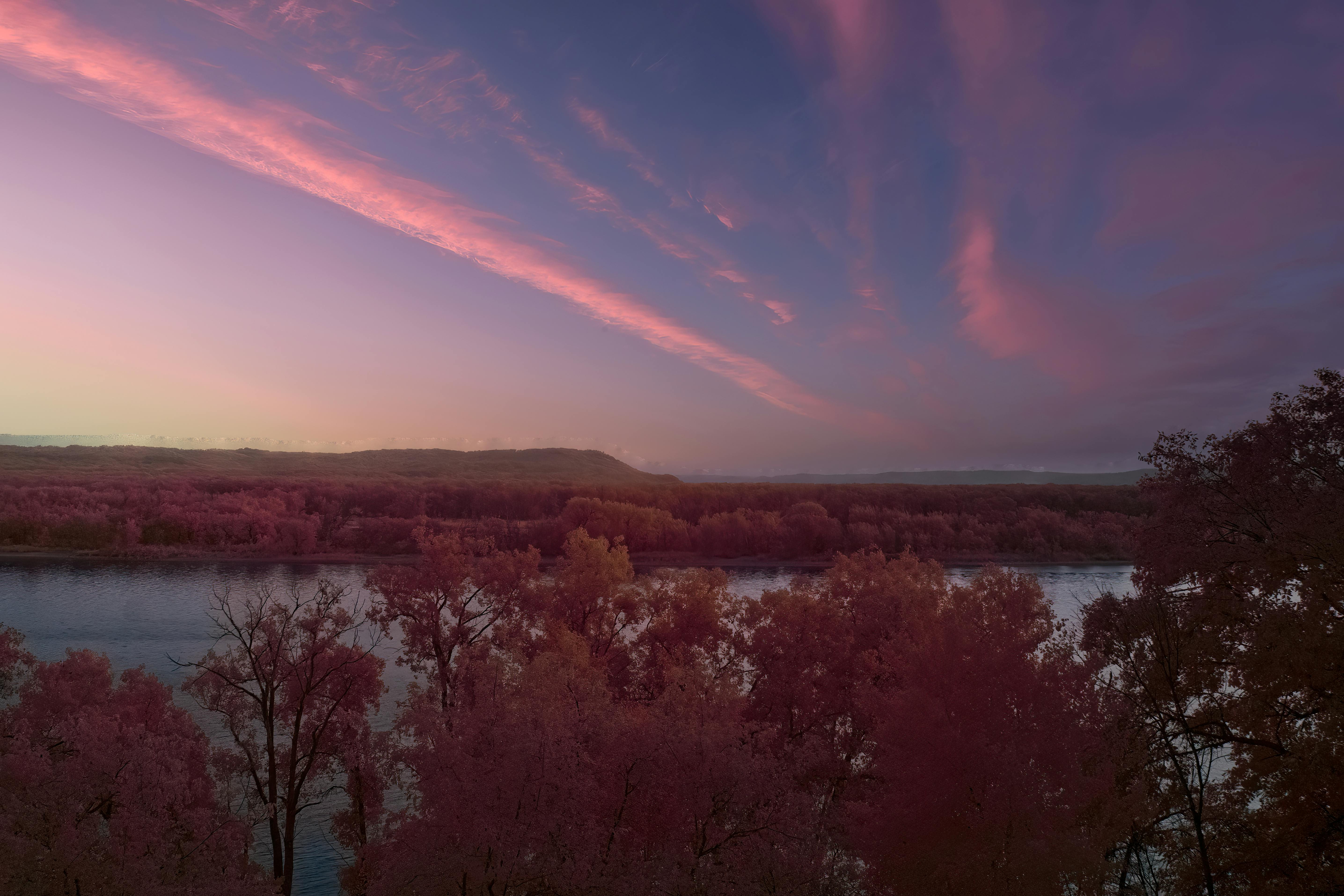Infrared Sunset Over River in Reads Landing, Minnesota · Free Stock Photo