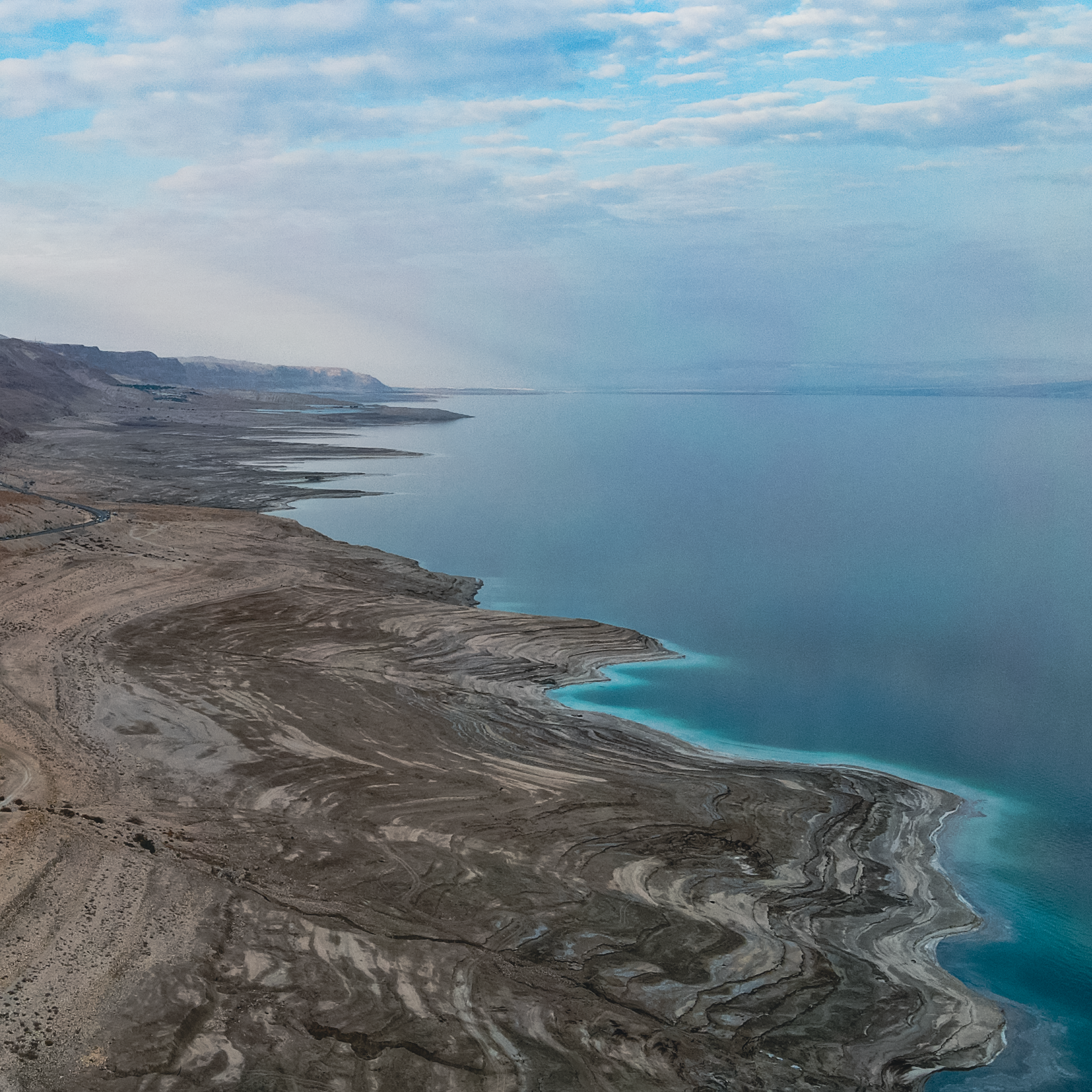 Aerial View of the Dead Sea and Surrounding Desert · Free Stock Photo