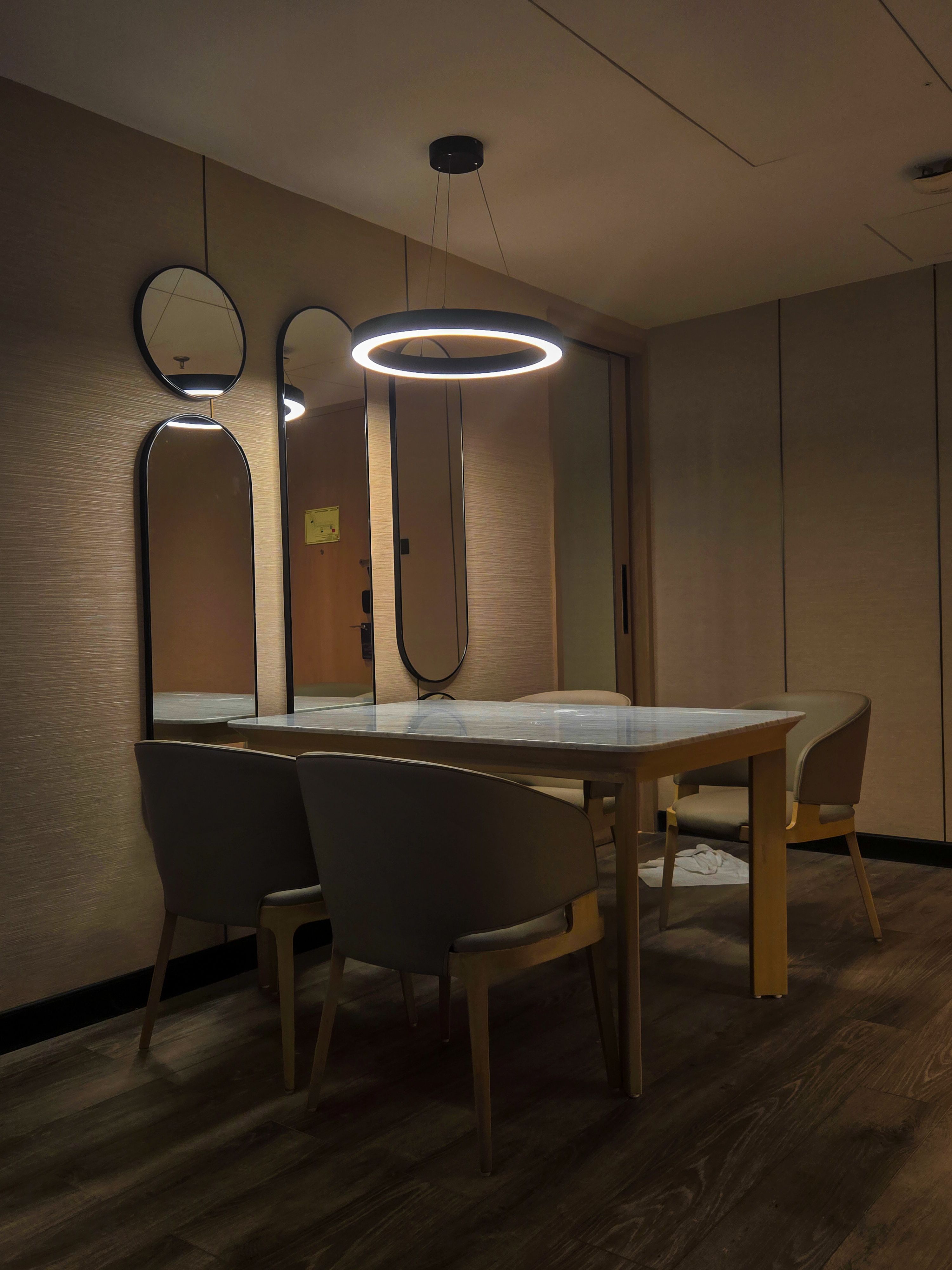 Modern Dining Area with Elegant Lighting · Free Stock Photo