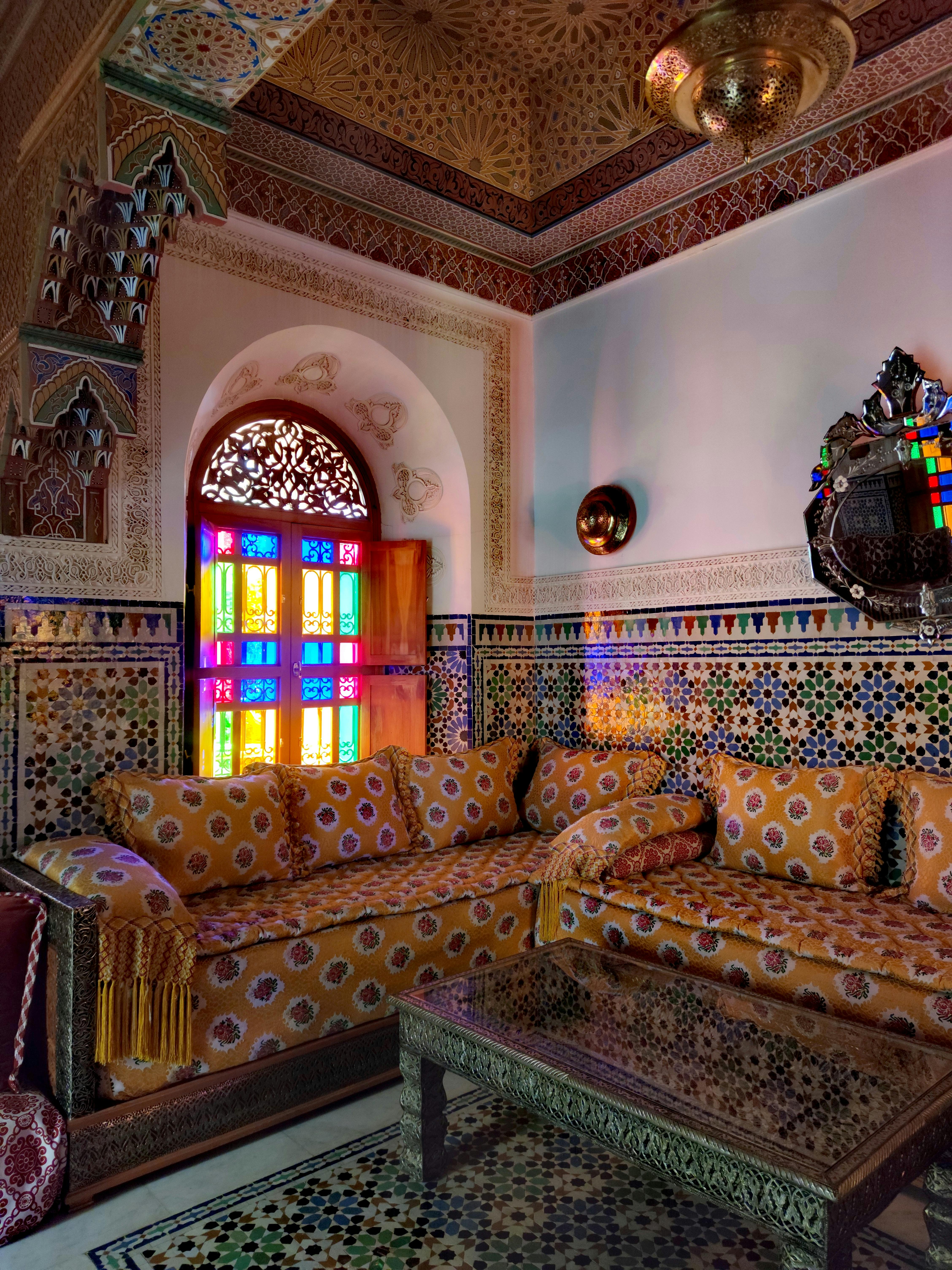Luxury Moroccan Interior with Stained Glass · Free Stock Photo