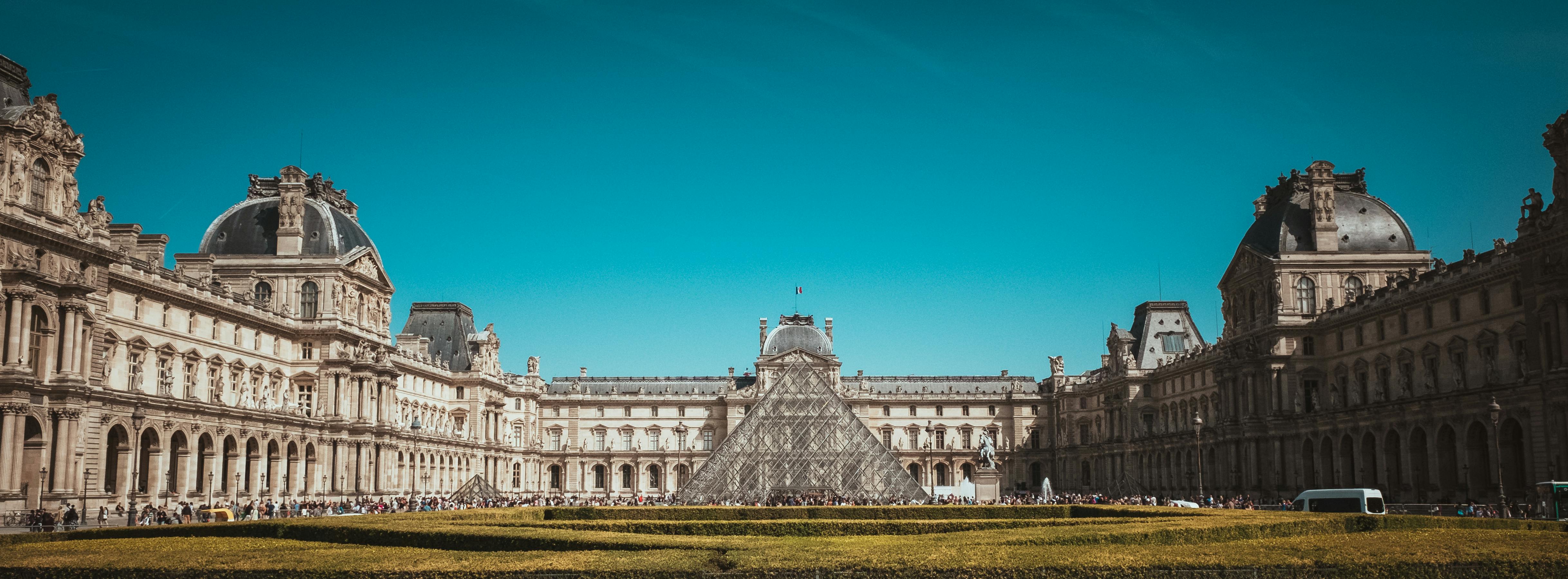 Louvre Museum and Pyramid in Paris, France · Free Stock Photo