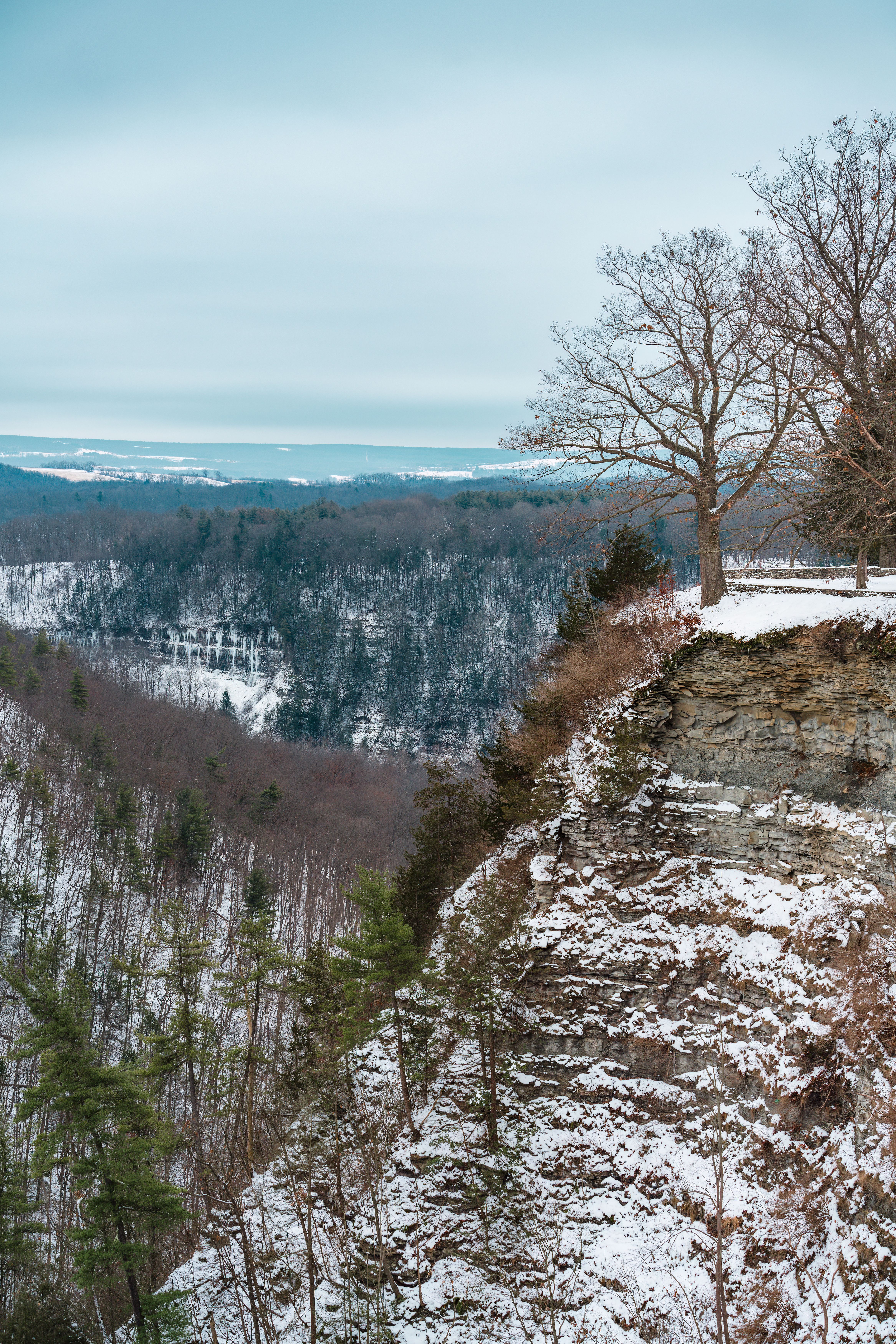 Snow-Covered Cliffs in Letchworth State Park, NY · Free Stock Photo