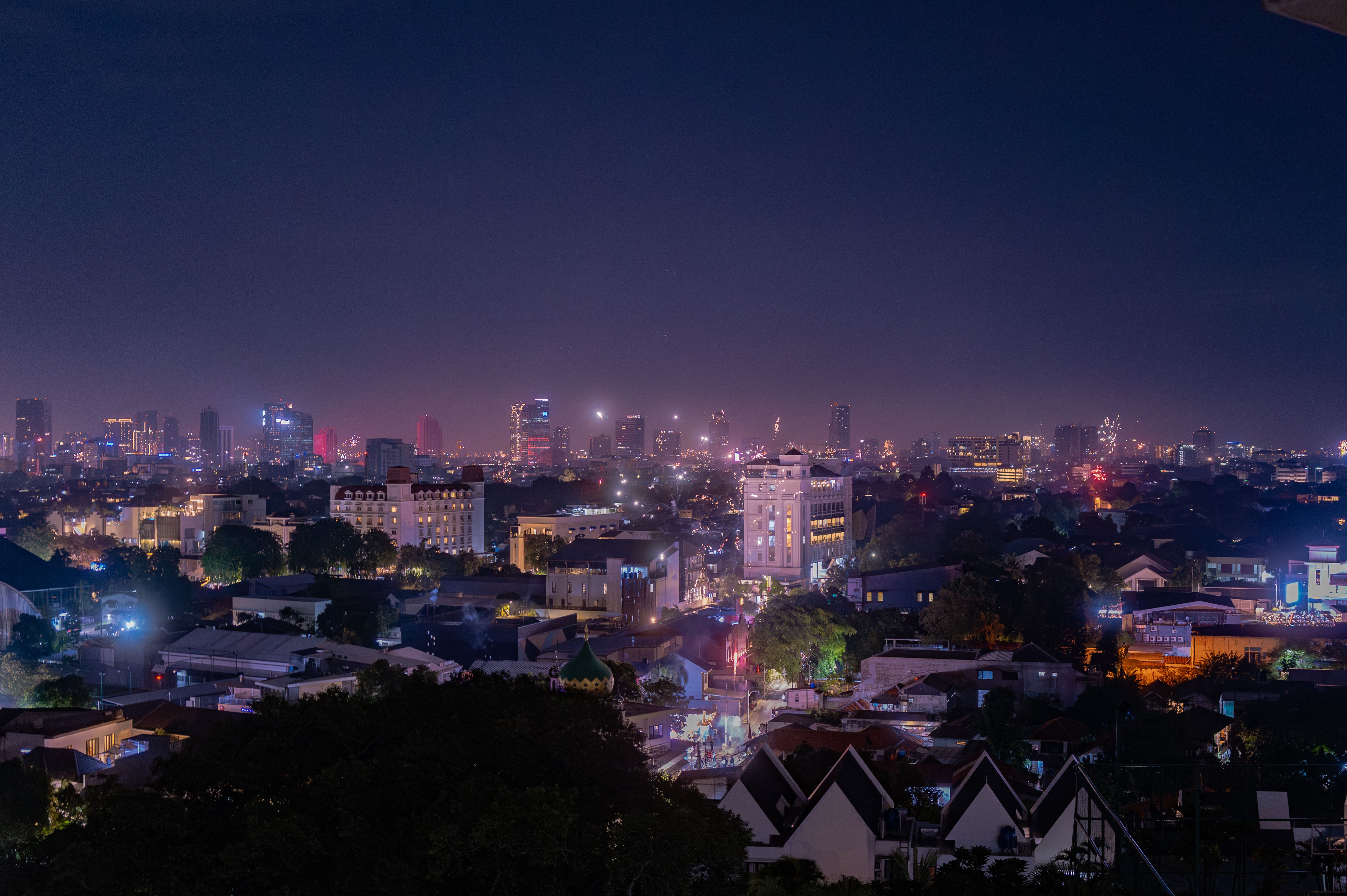 Jakarta Night Skyline with City Lights · Free Stock Photo