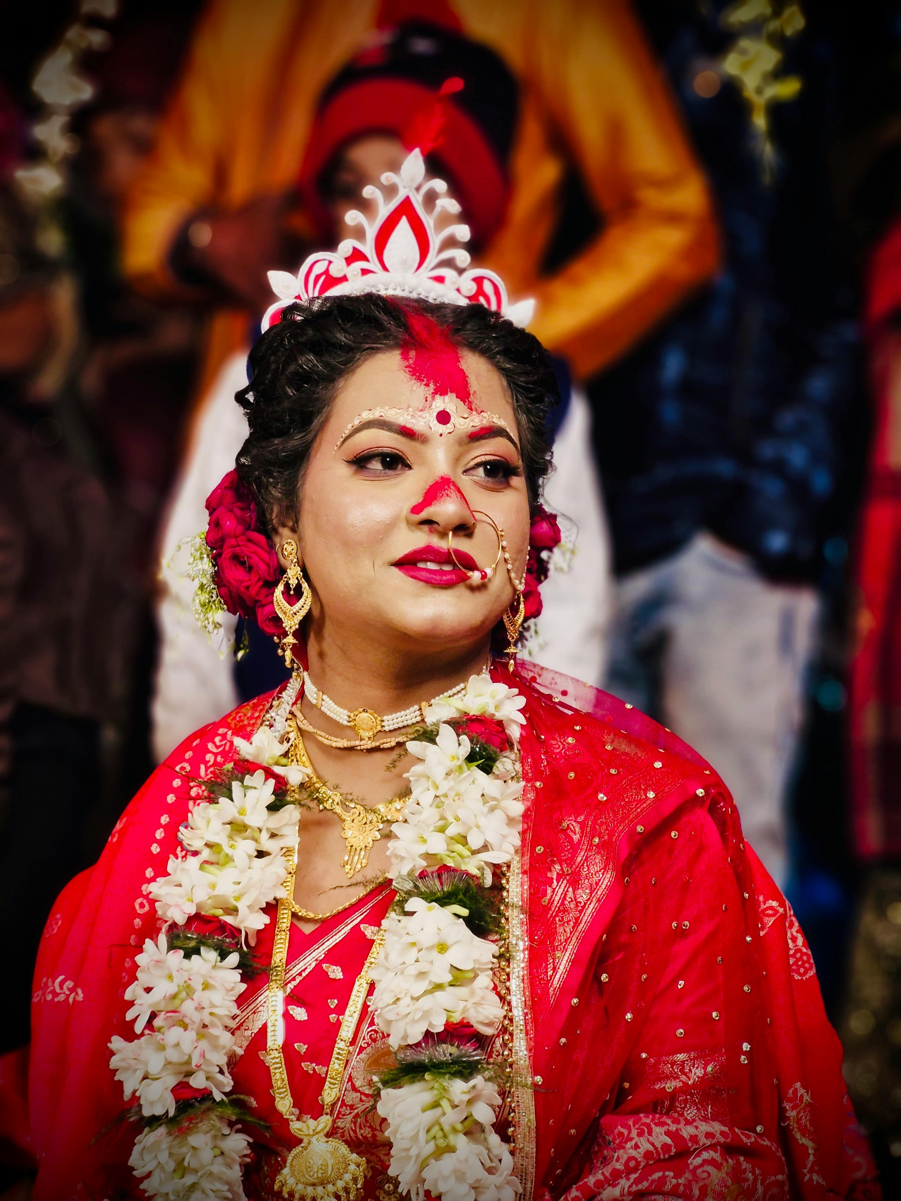 Traditional Indian Bride in Red Saree · Free Stock Photo