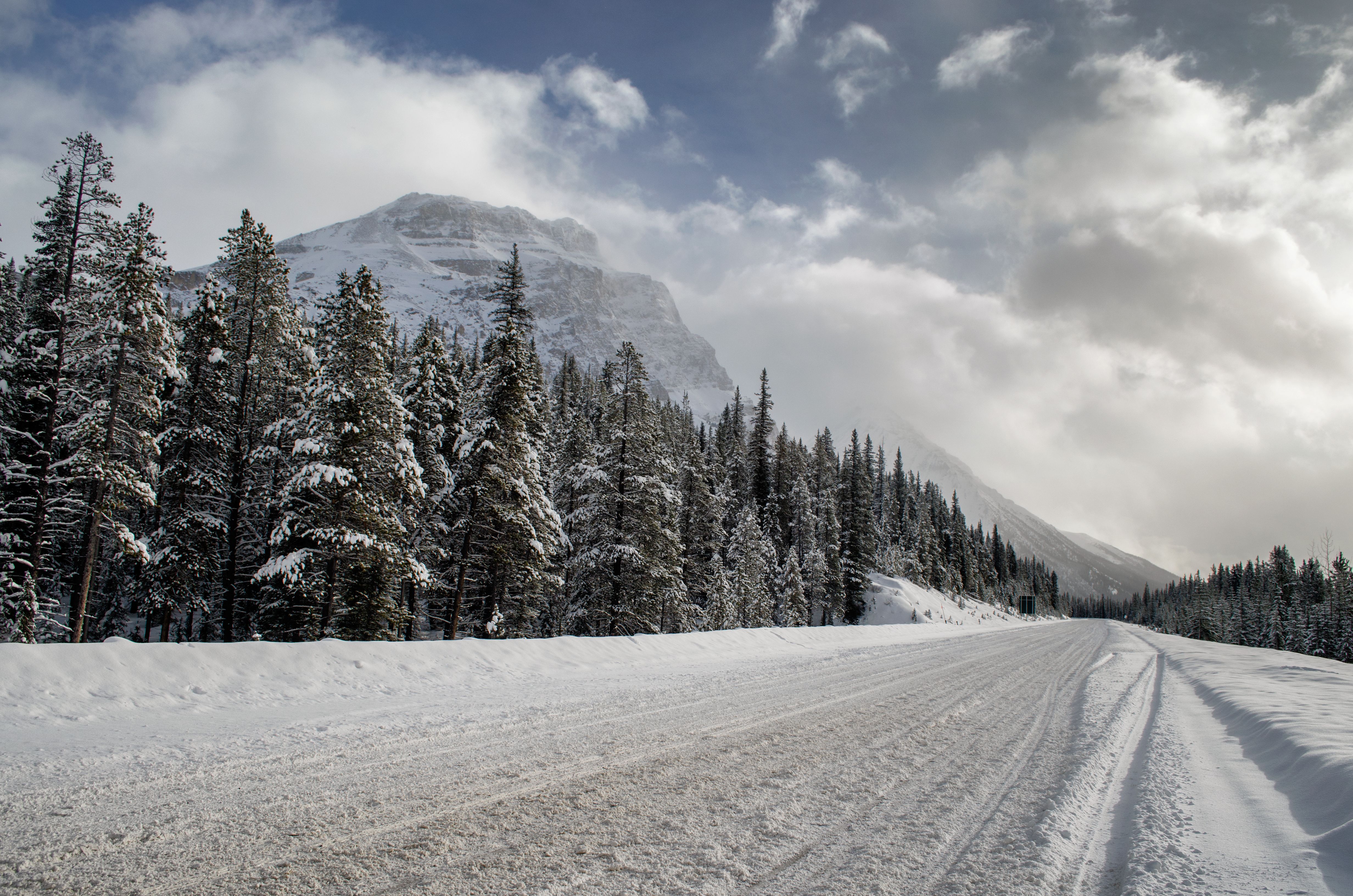 Snowy Mountain Road in Jasper, Alberta · Free Stock Photo