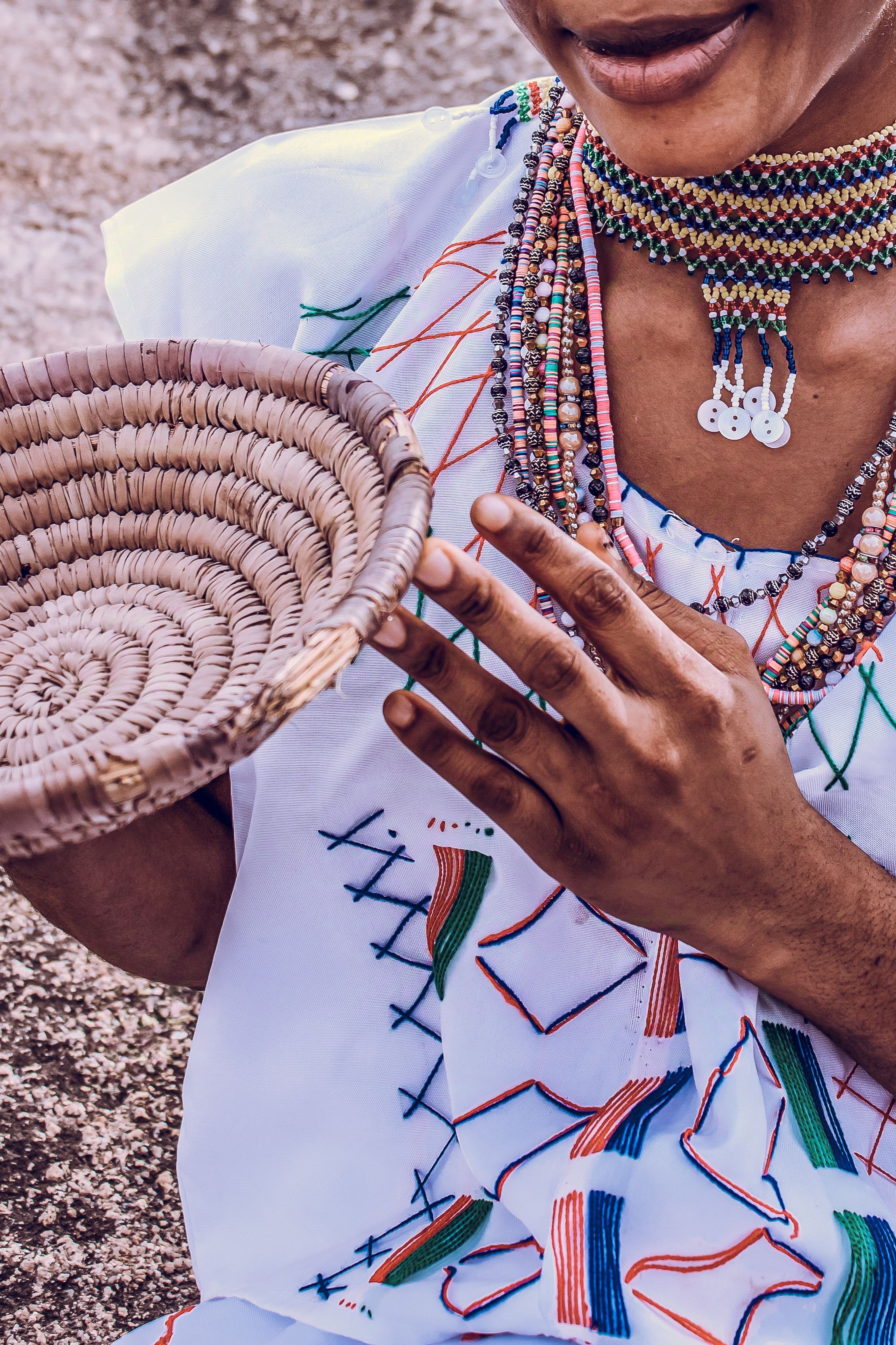 Colorful African Attire and Handmade Basket · Free Stock Photo