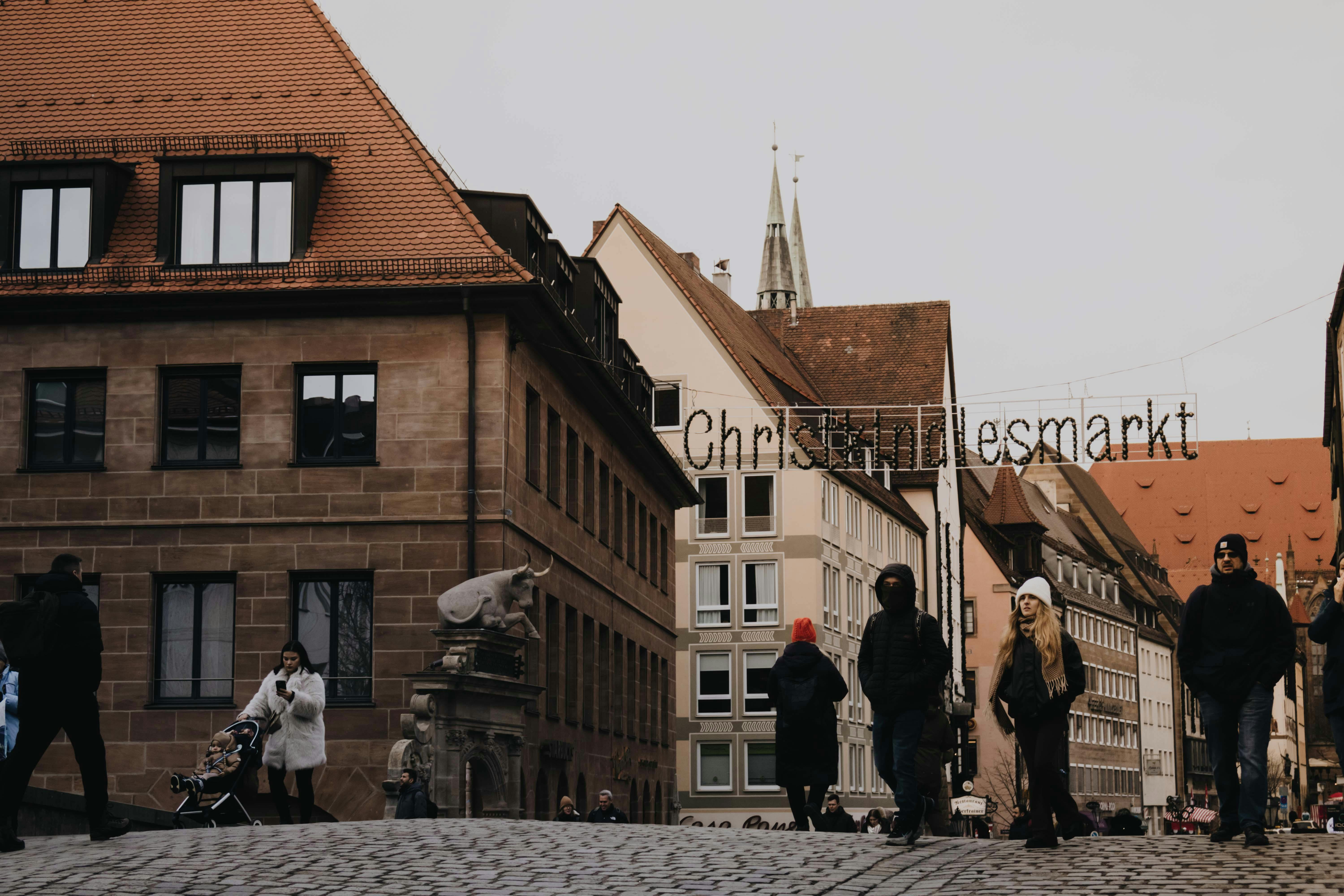 Nuremberg Christmas Market in Winter Scene · Free Stock Photo