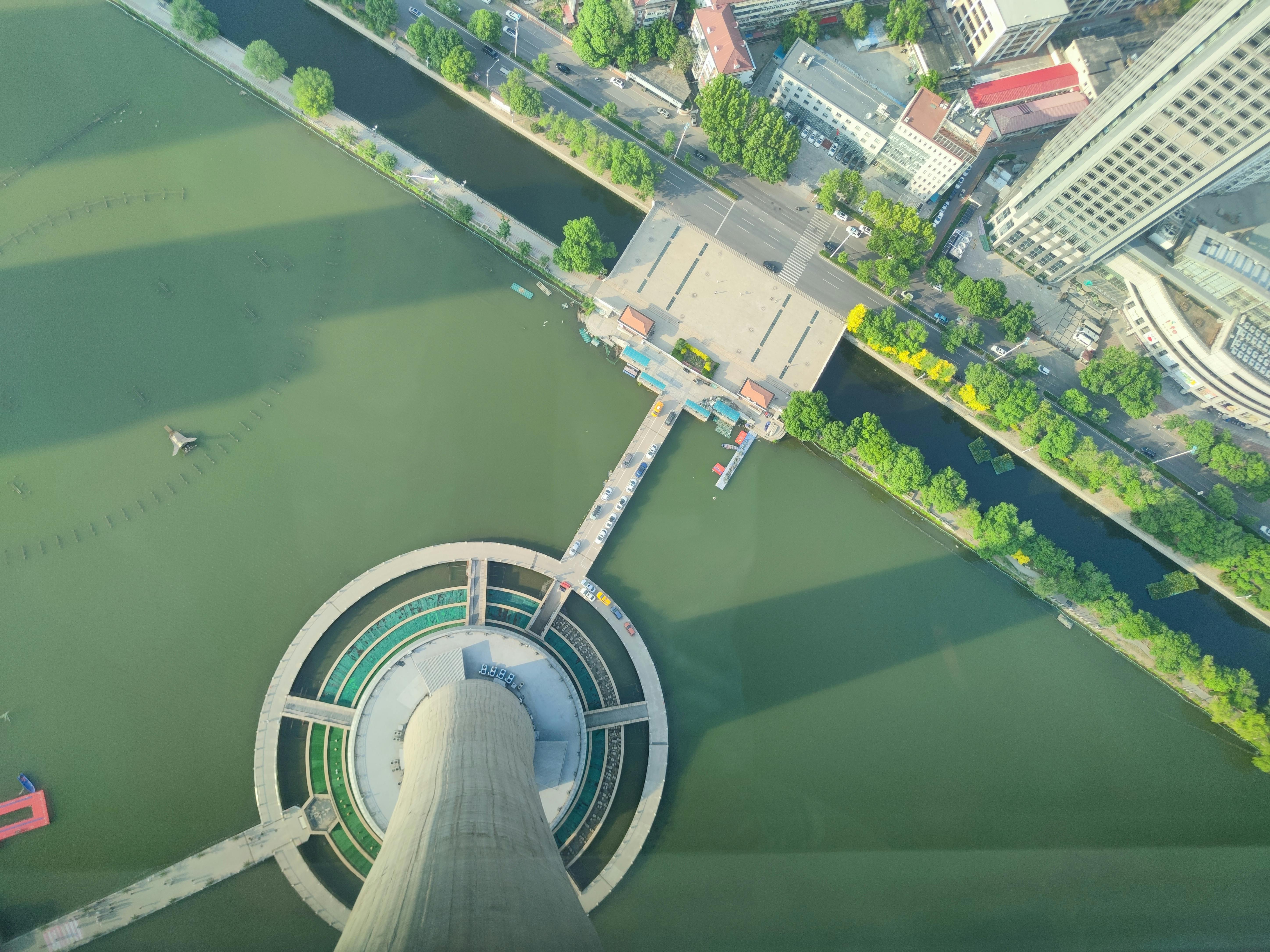 Aerial View of Central Tianjin Skyline and River · Free Stock Photo