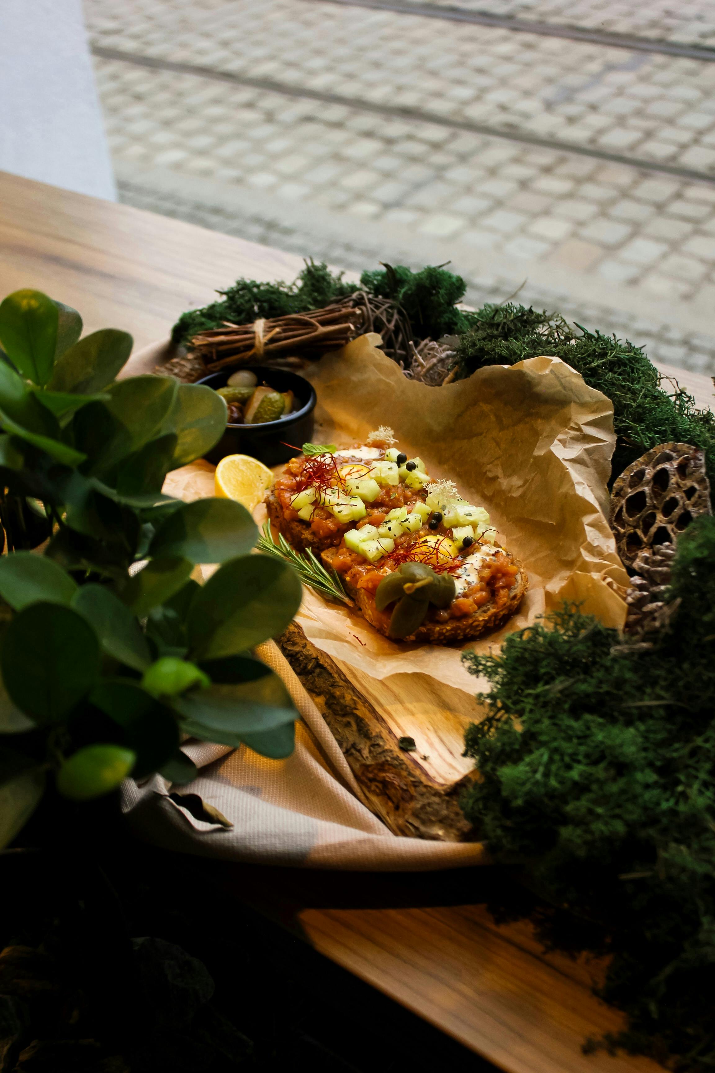 Rustic Food Presentation on Wooden Table · Free Stock Photo