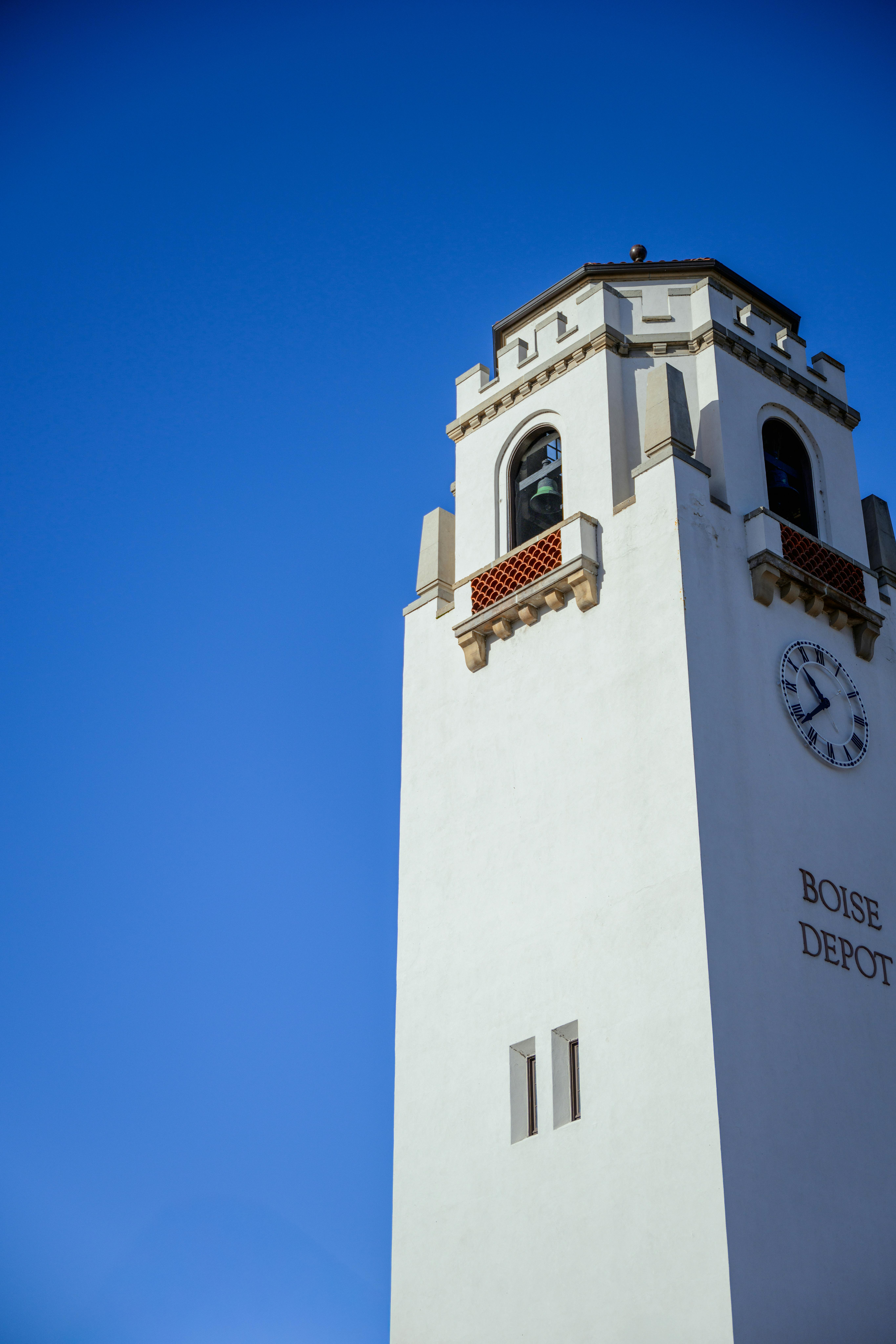 Boise Depot Tower Against Clear Blue Sky · Free Stock Photo
