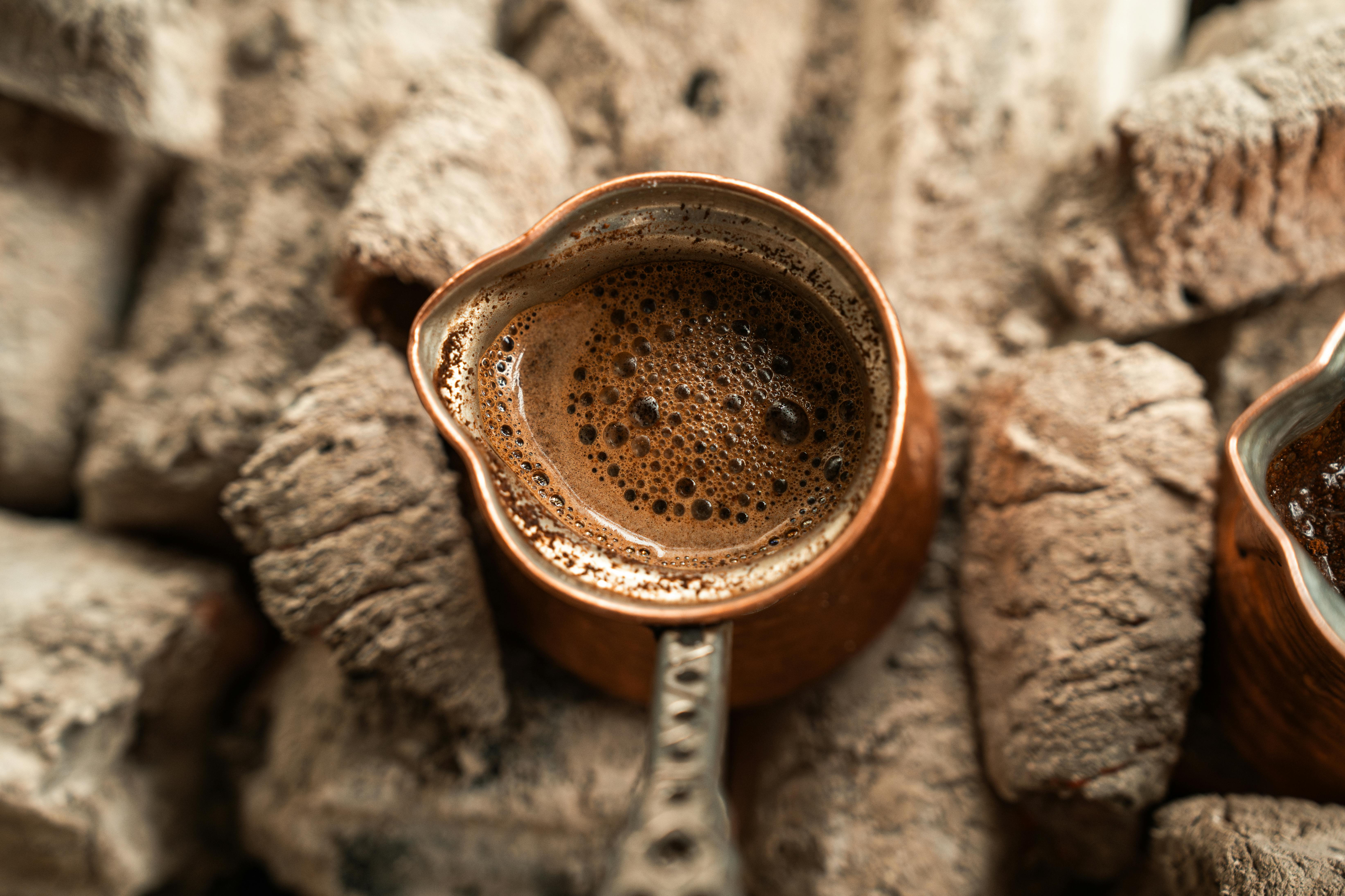 Traditional Turkish Coffee Brewing with Cezve · Free Stock Photo