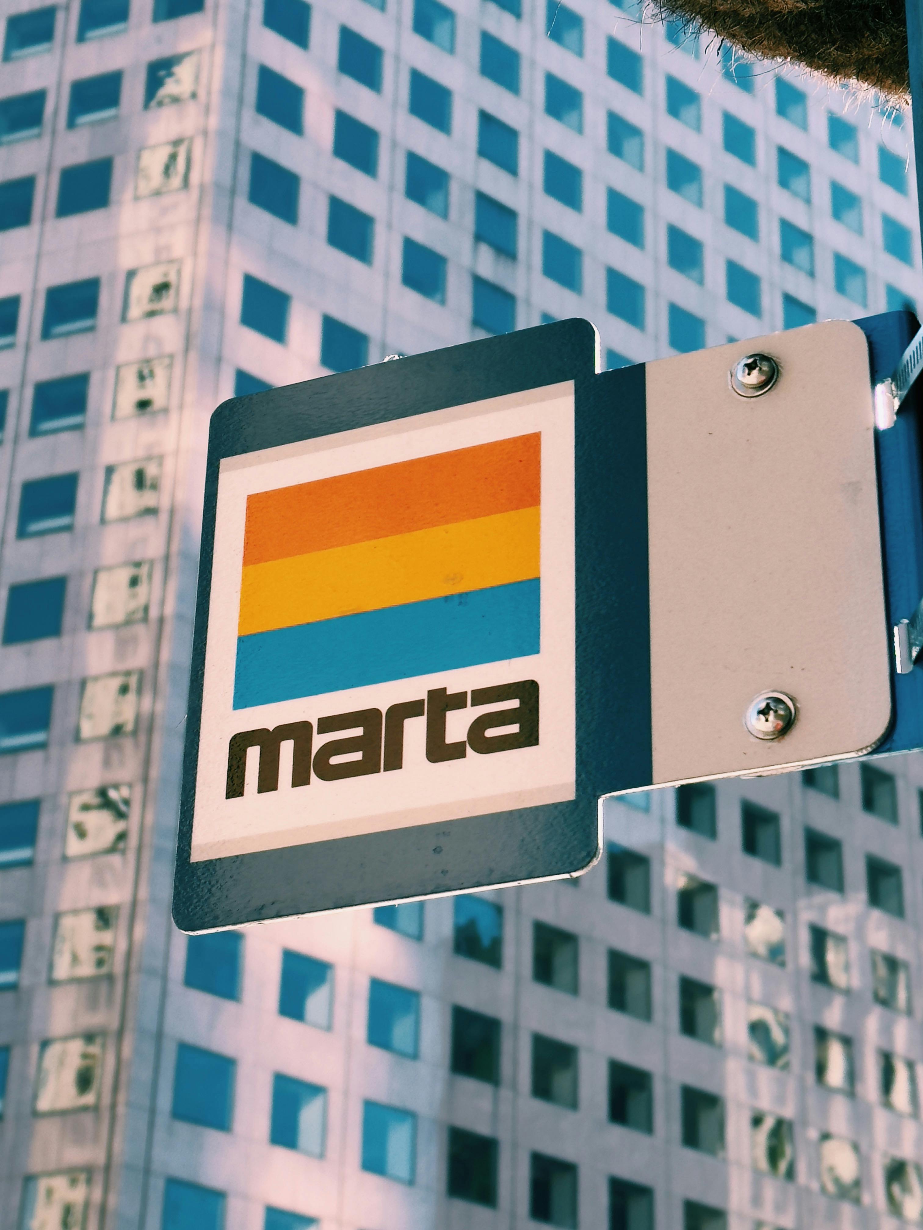 MARTA Sign with Atlanta Office Building Reflection · Free Stock Photo