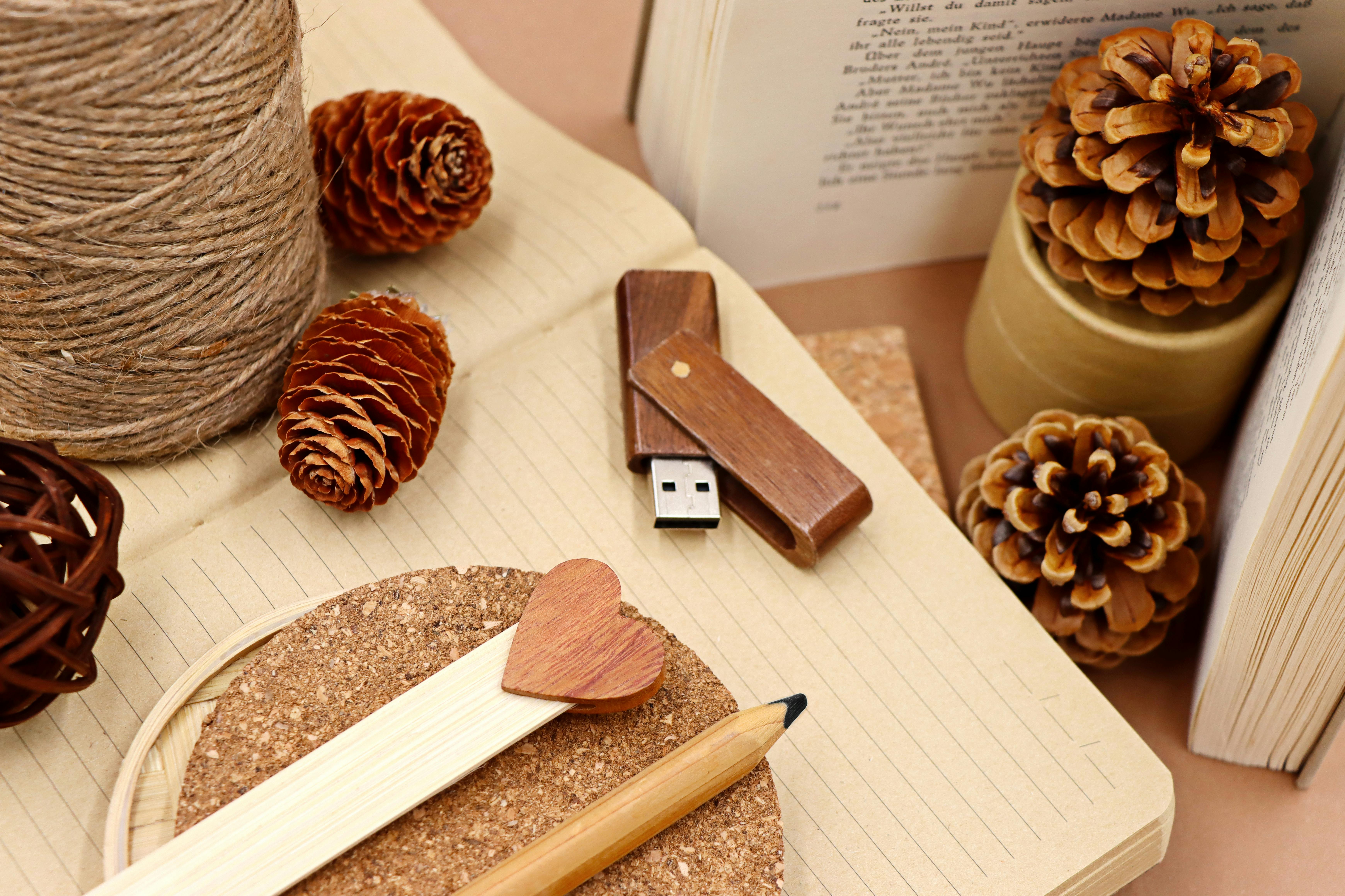 Eco-friendly stationery with natural materials · Free Stock Photo