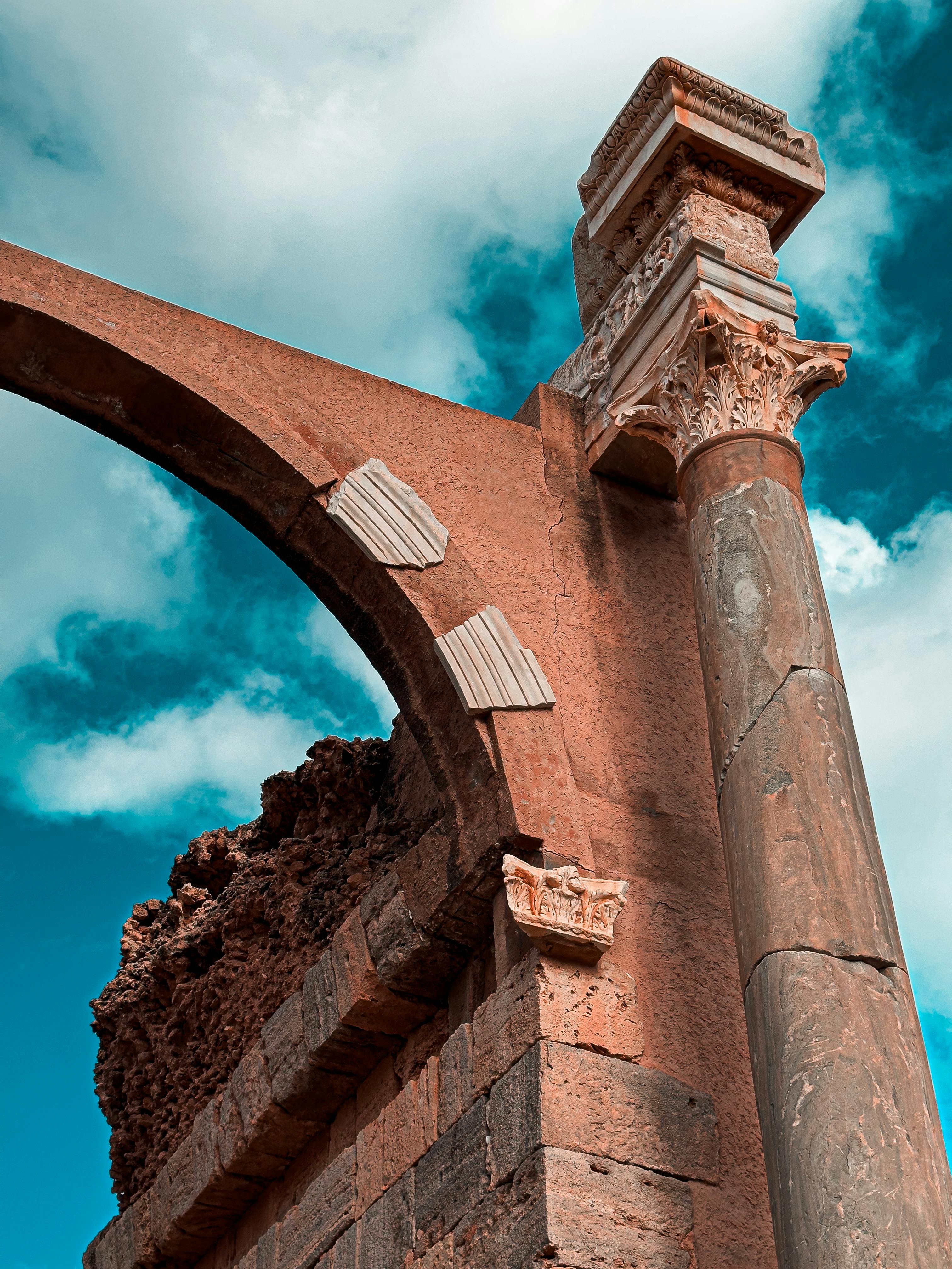 Ancient Roman Architecture with Blue Sky Background · Free Stock Photo