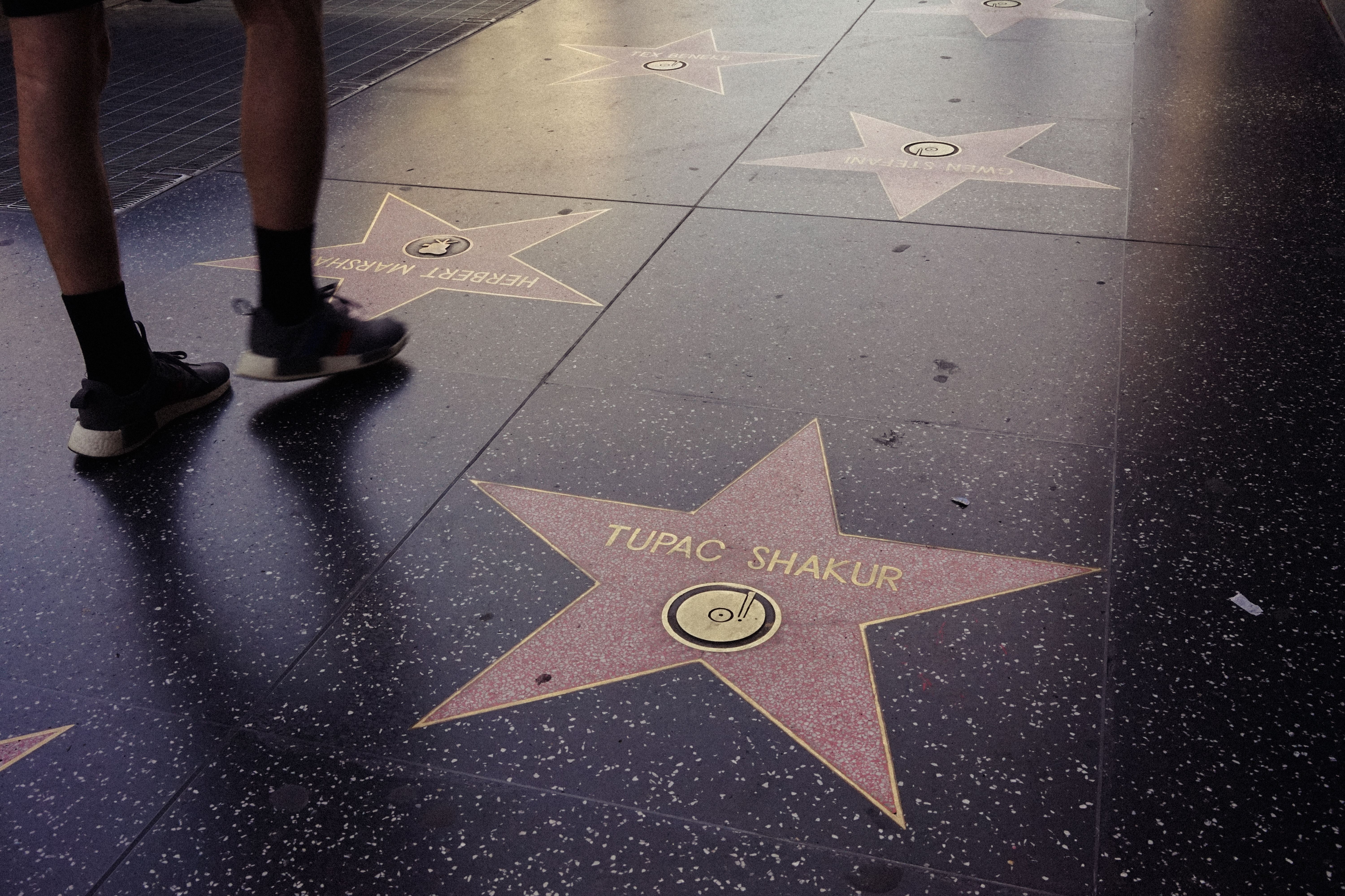 Perspectiva Das Estrelas Da Calçada Da Fama De Hollywood · Foto ...