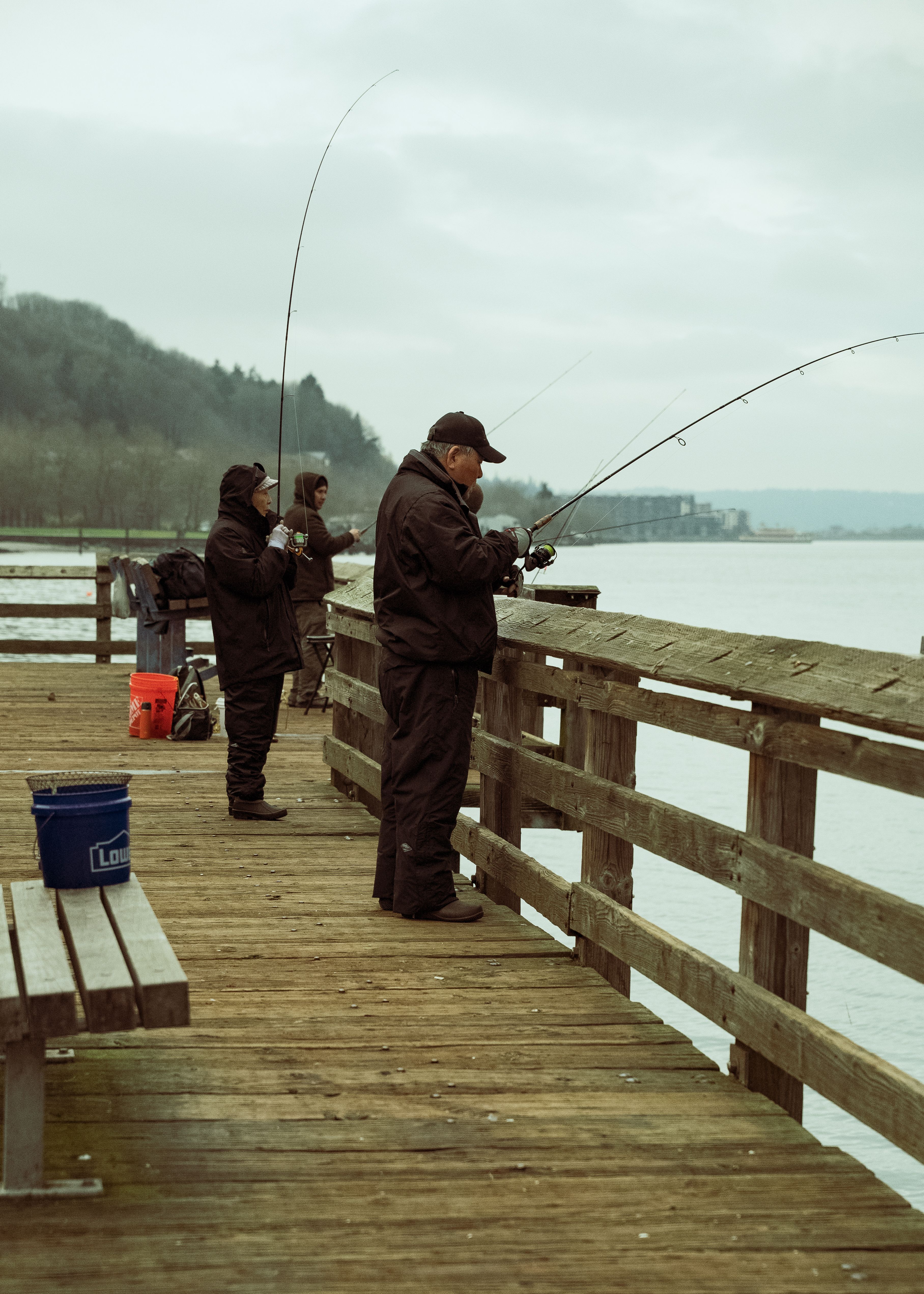 Captivating Fishing Experience on Tacoma Pier · Free Stock Photo
