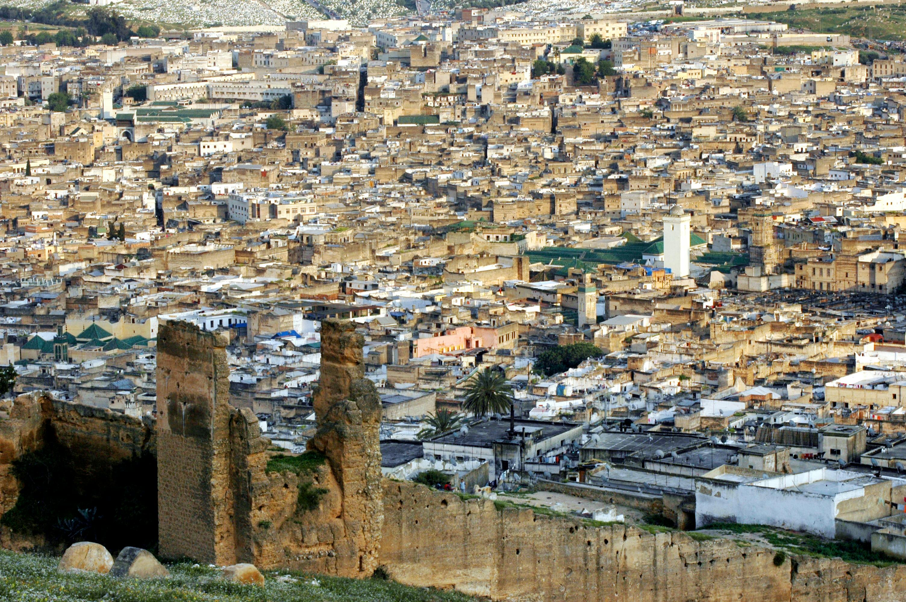 Aerial View of Fès, Morocco's Historic Cityscape · Free Stock Photo