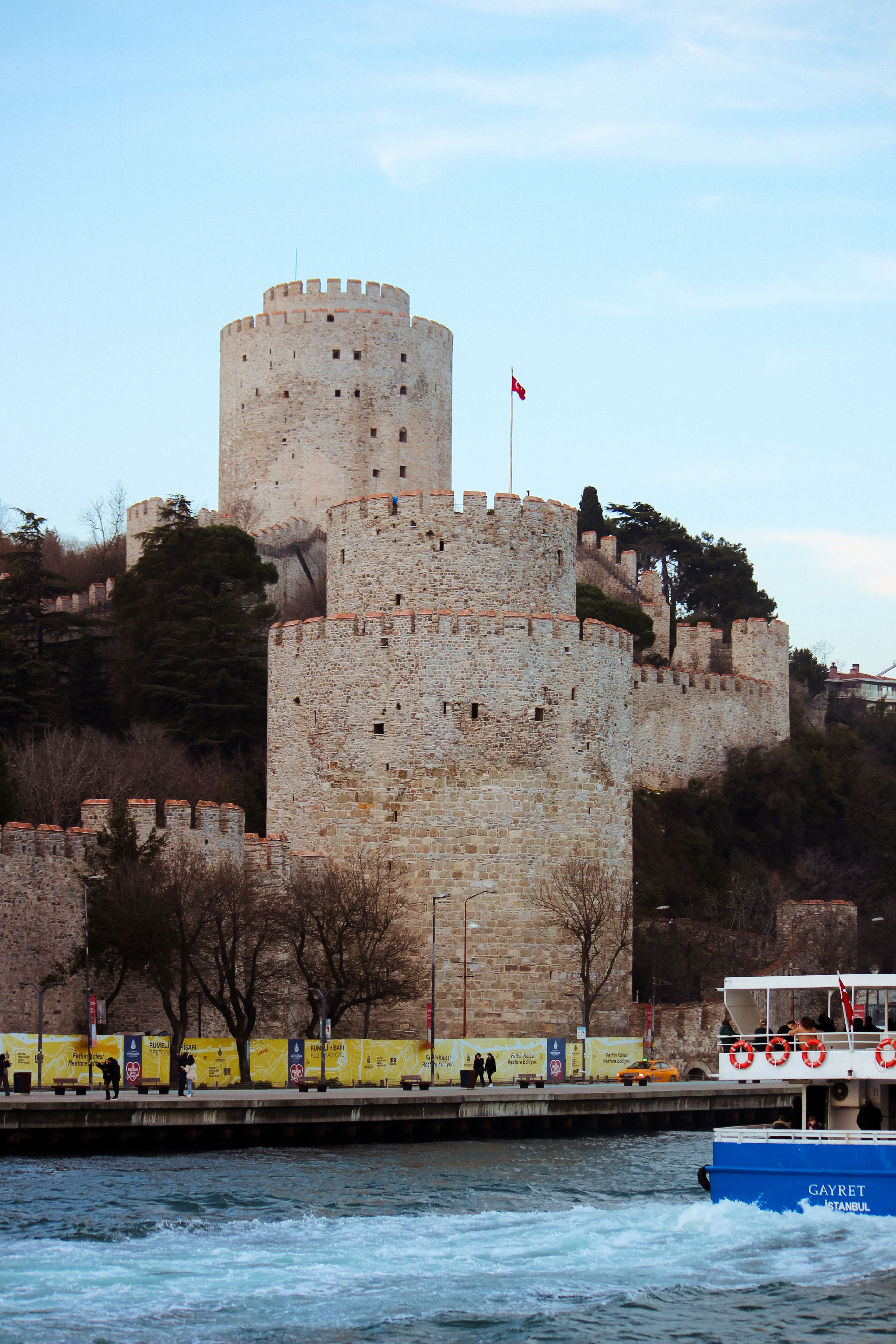 Rumeli Fortress with Bosphorus Boat View · Free Stock Photo