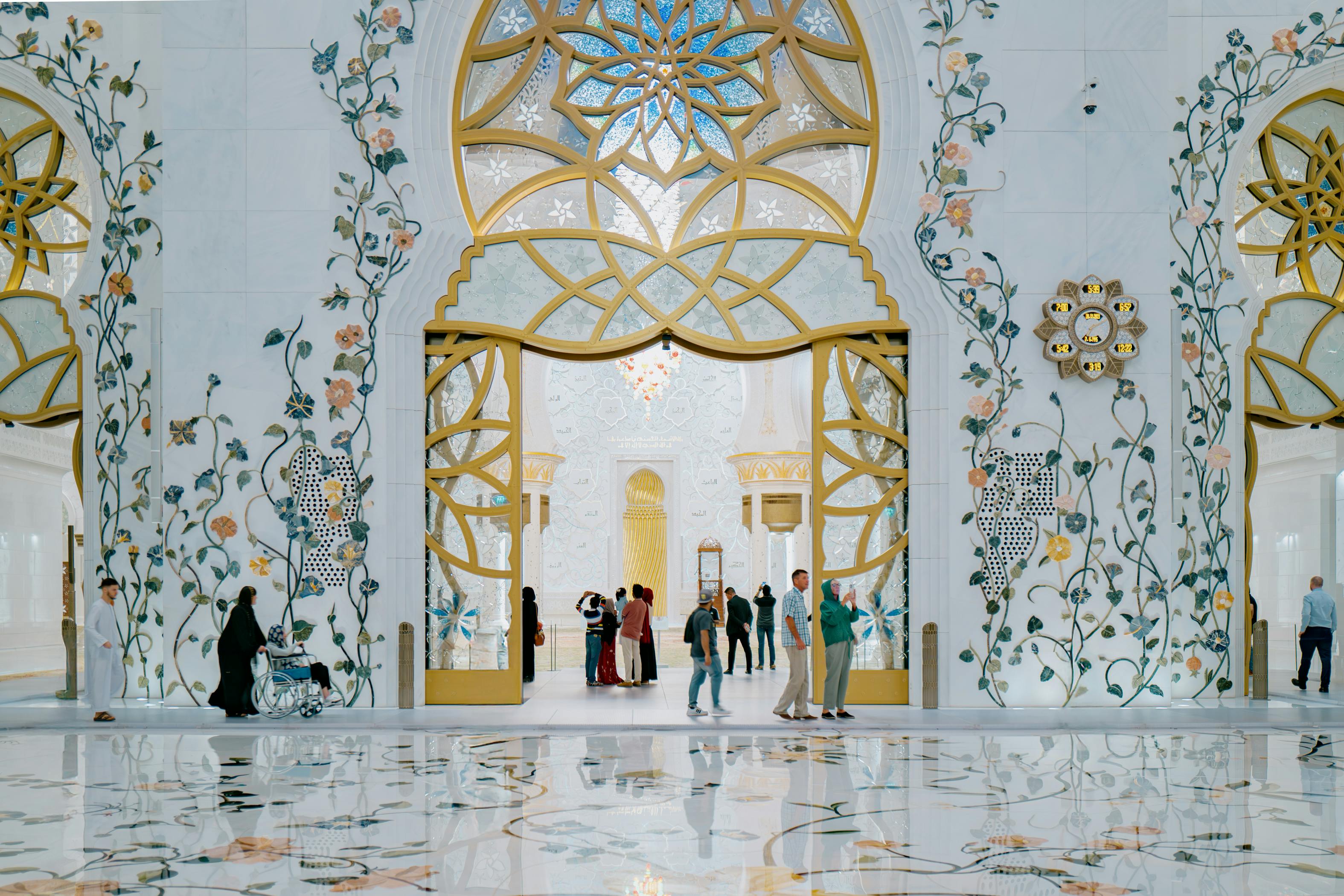 Intricate Floral Designs at Sheikh Zayed Mosque · Free Stock Photo