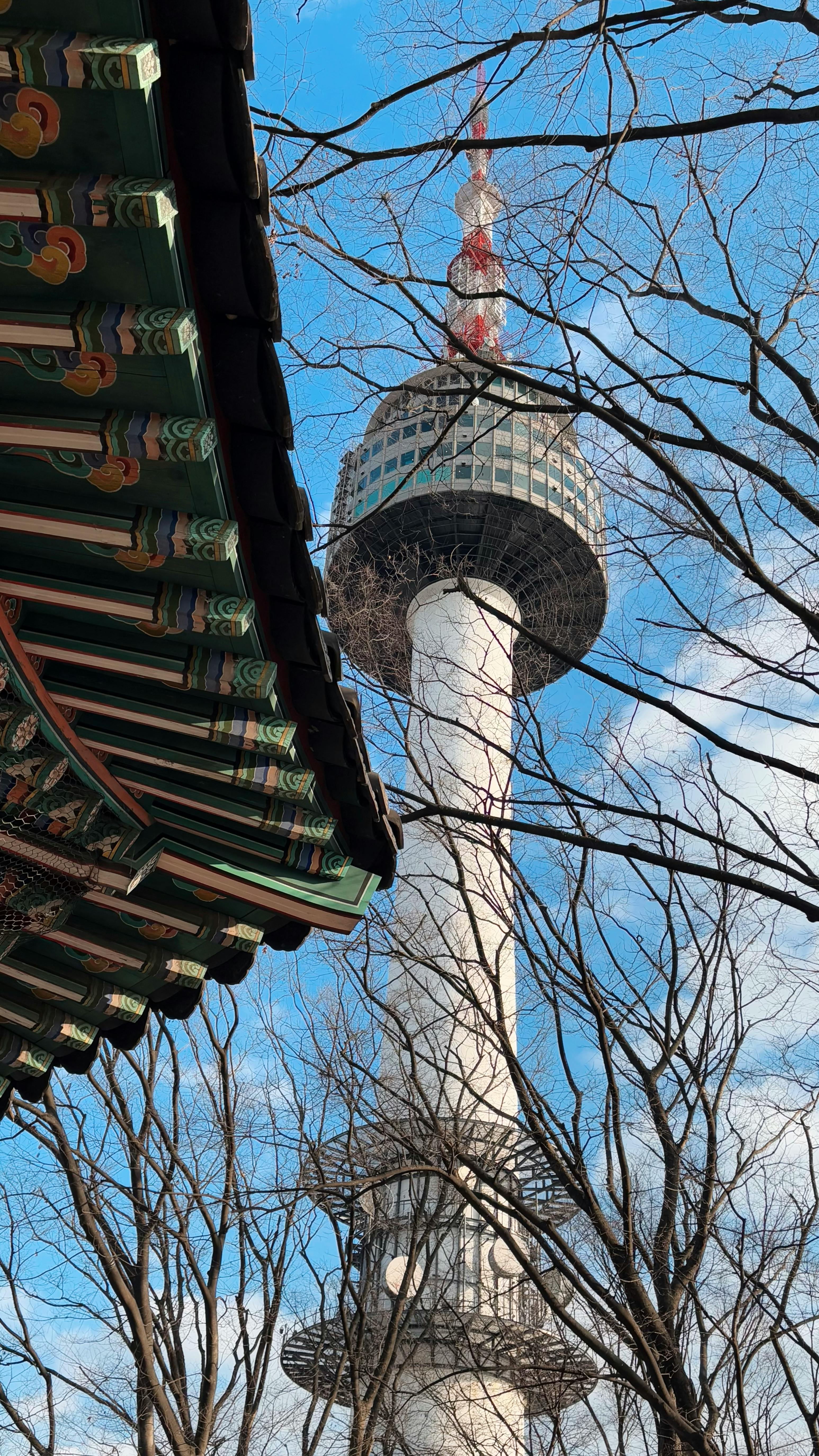 Torre N De Seul E Arquitetura Tradicional No Inverno · Foto profissional gratuita