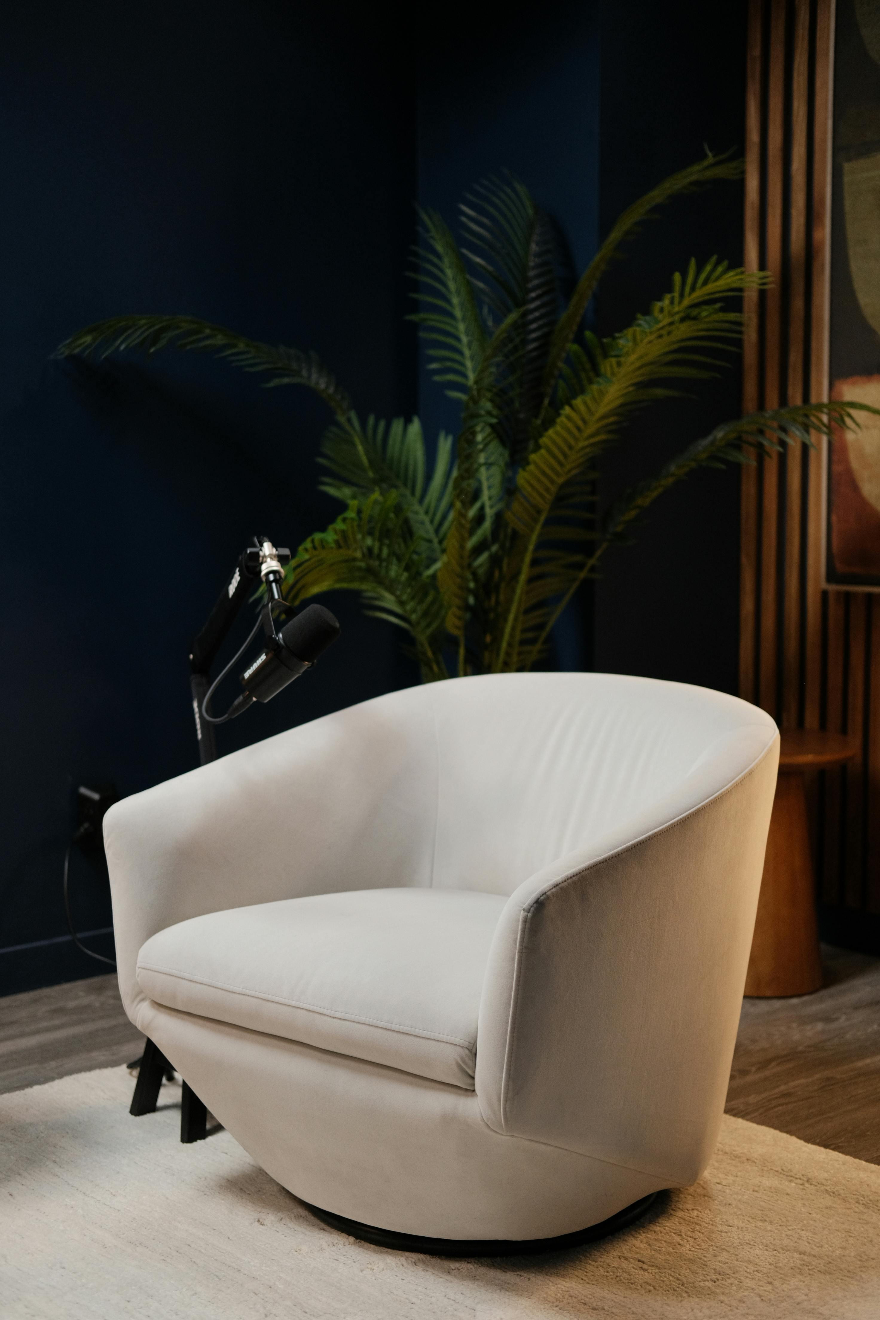 Modern Podcast Studio with Accent Chair · Free Stock Photo