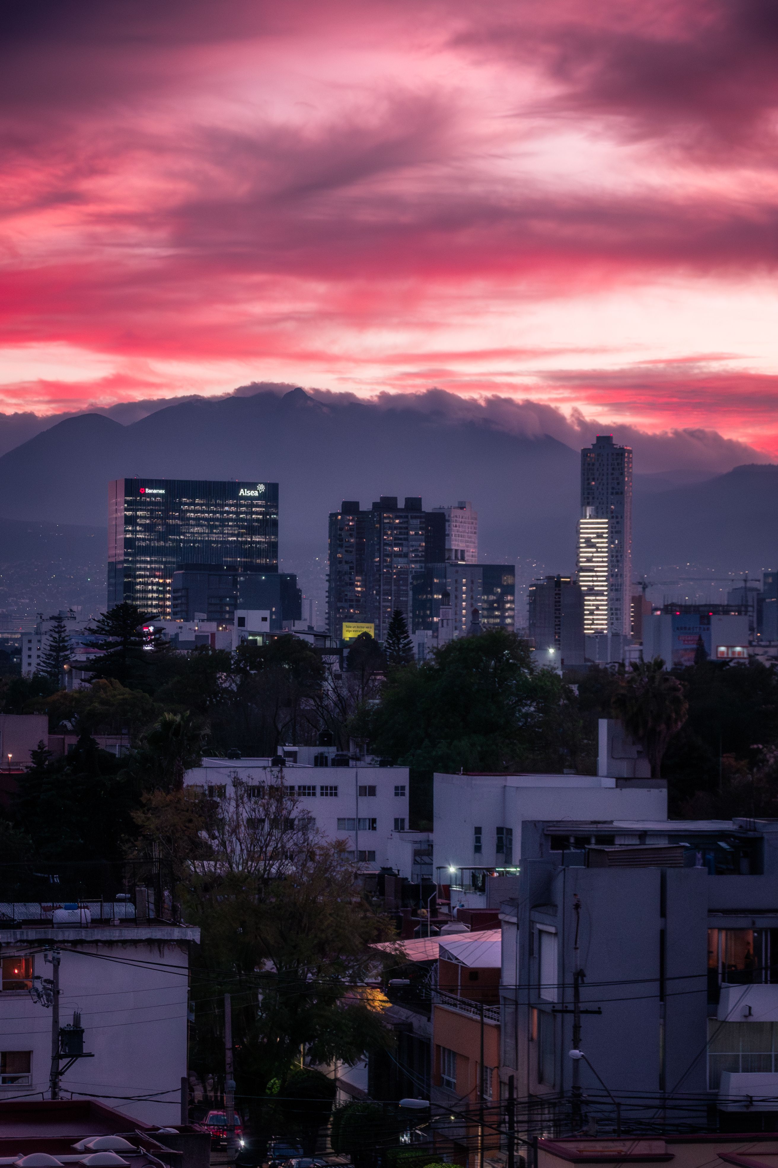 Vibrant Sunset Over Mexico City Skyline · Free Stock Photo