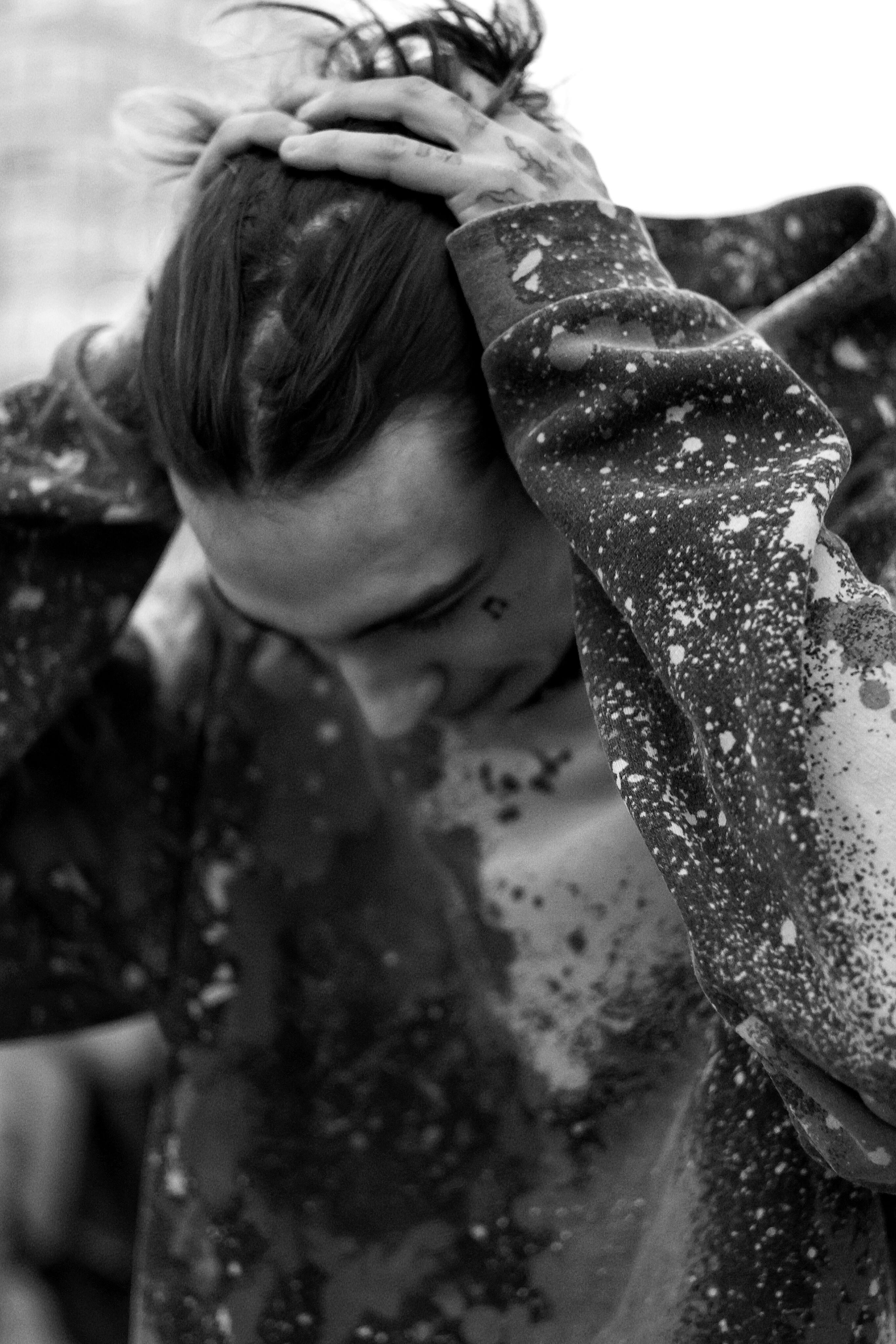 Black and White Portrait of a Contemplative Person · Free Stock Photo