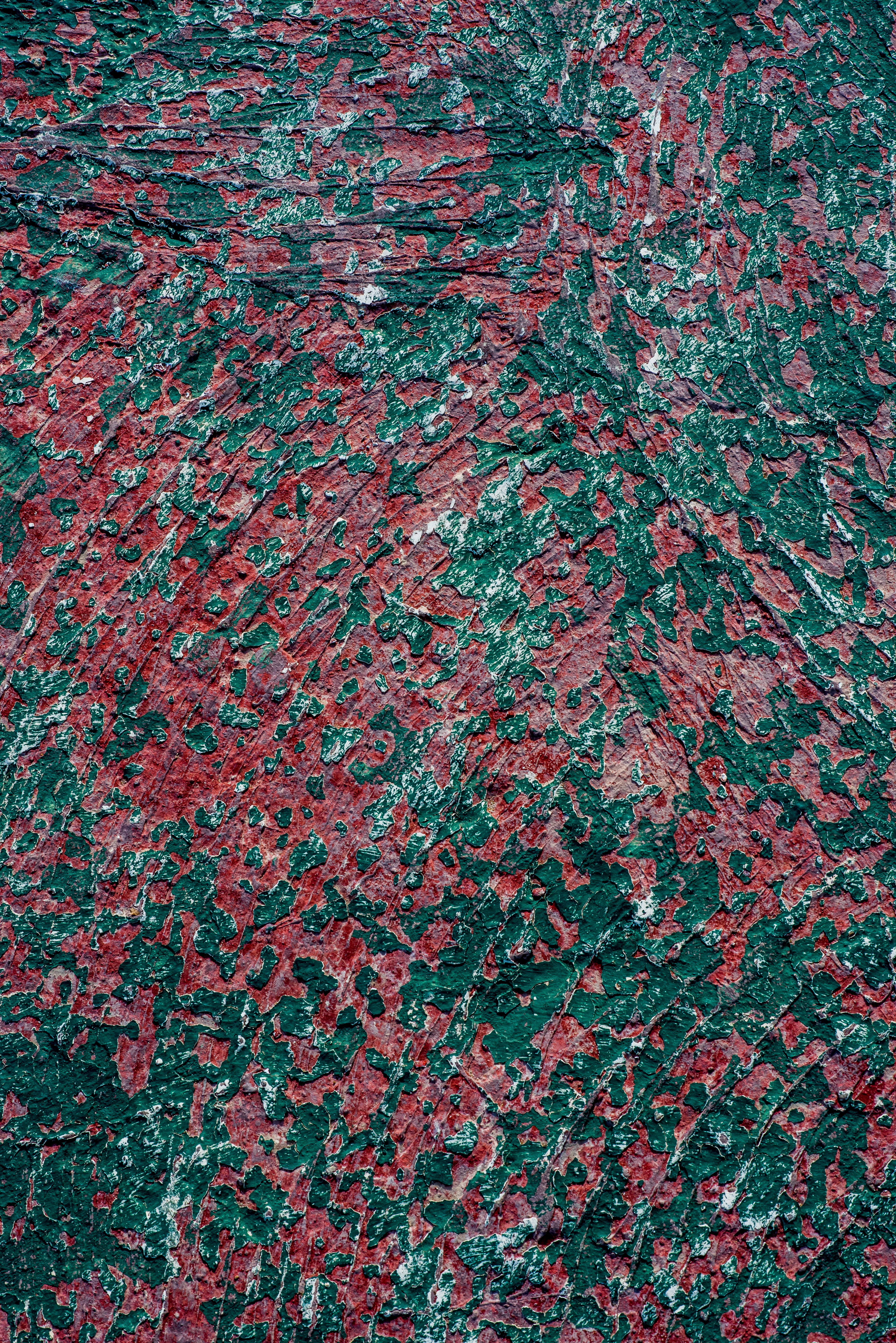 Textured Rustic Surface with Red and Green Paint · Free Stock Photo