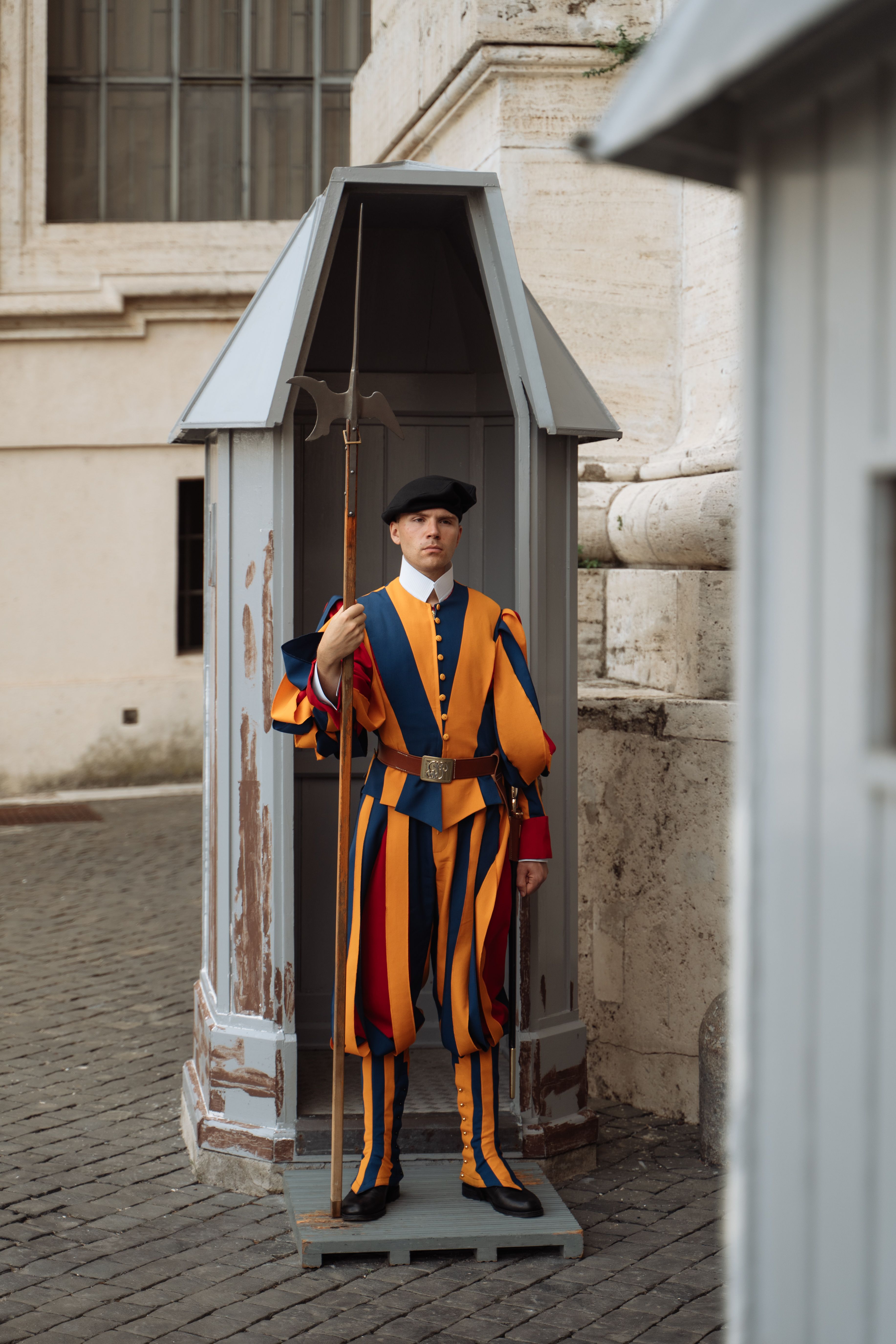 Swiss Guard in Traditional Uniform at Vatican · Free Stock Photo