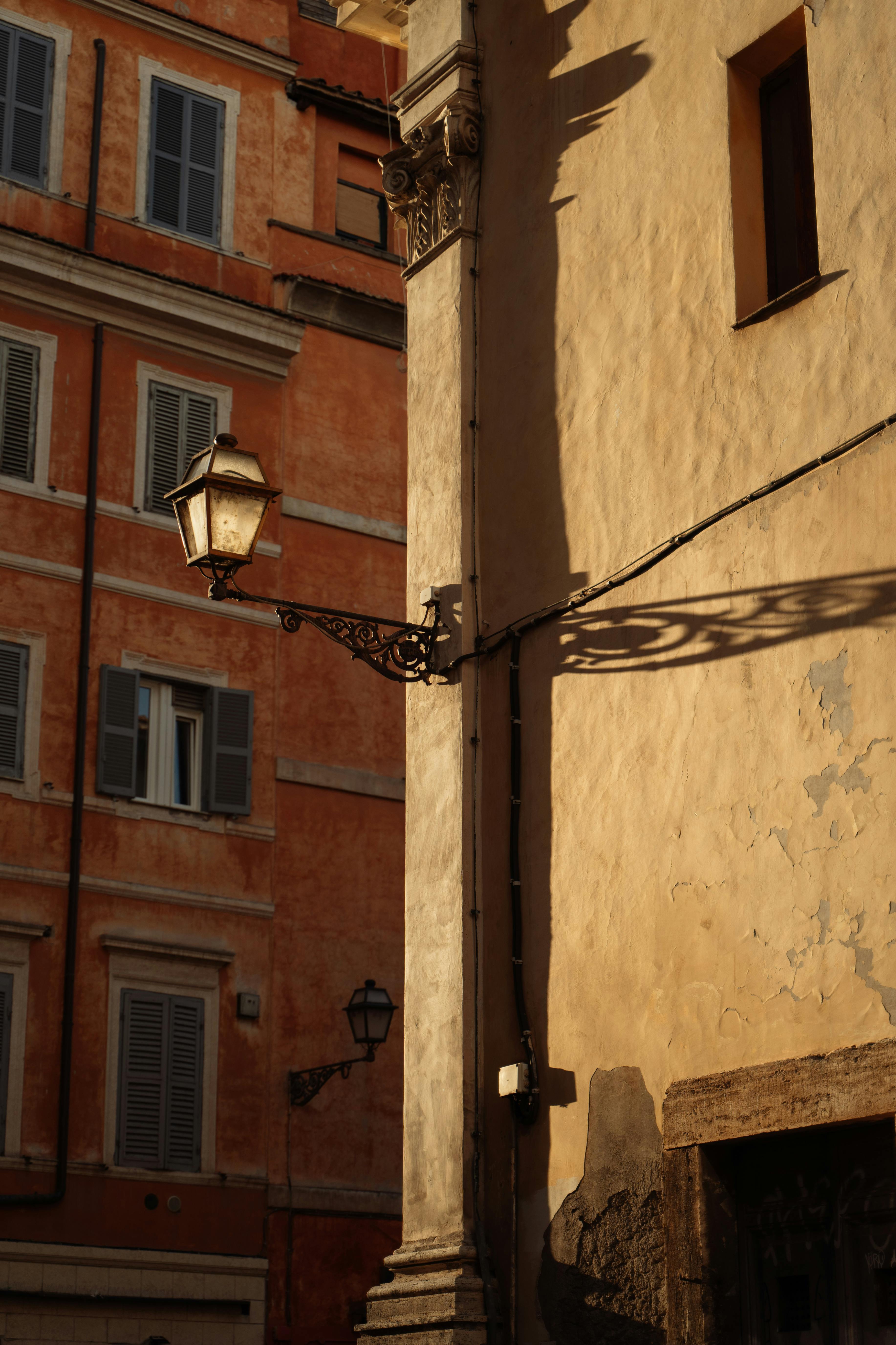 Historic Roman Architecture with Street Lamp · Free Stock Photo