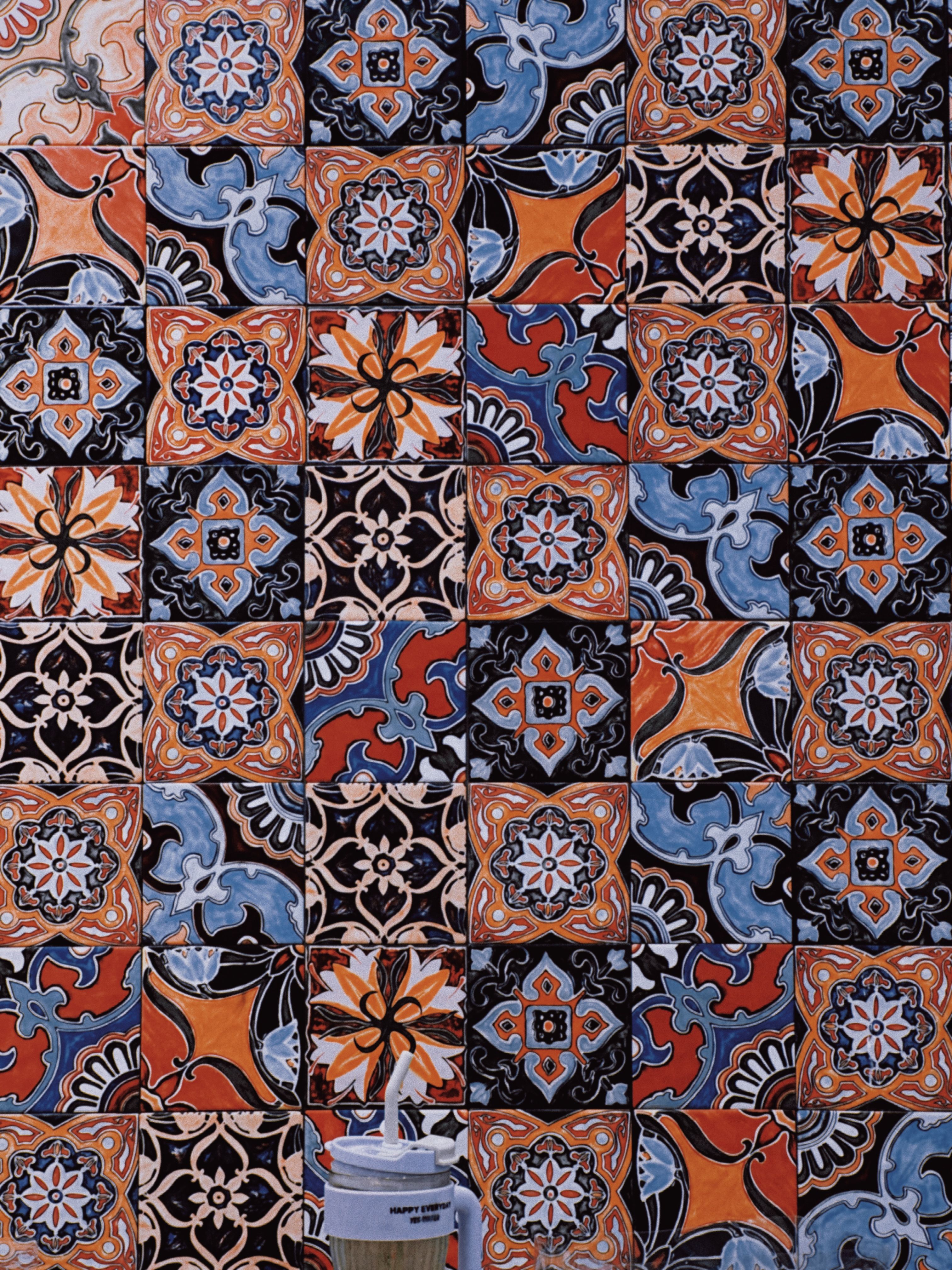 Colorful Traditional Mosaic Tile Pattern Wall · Free Stock Photo