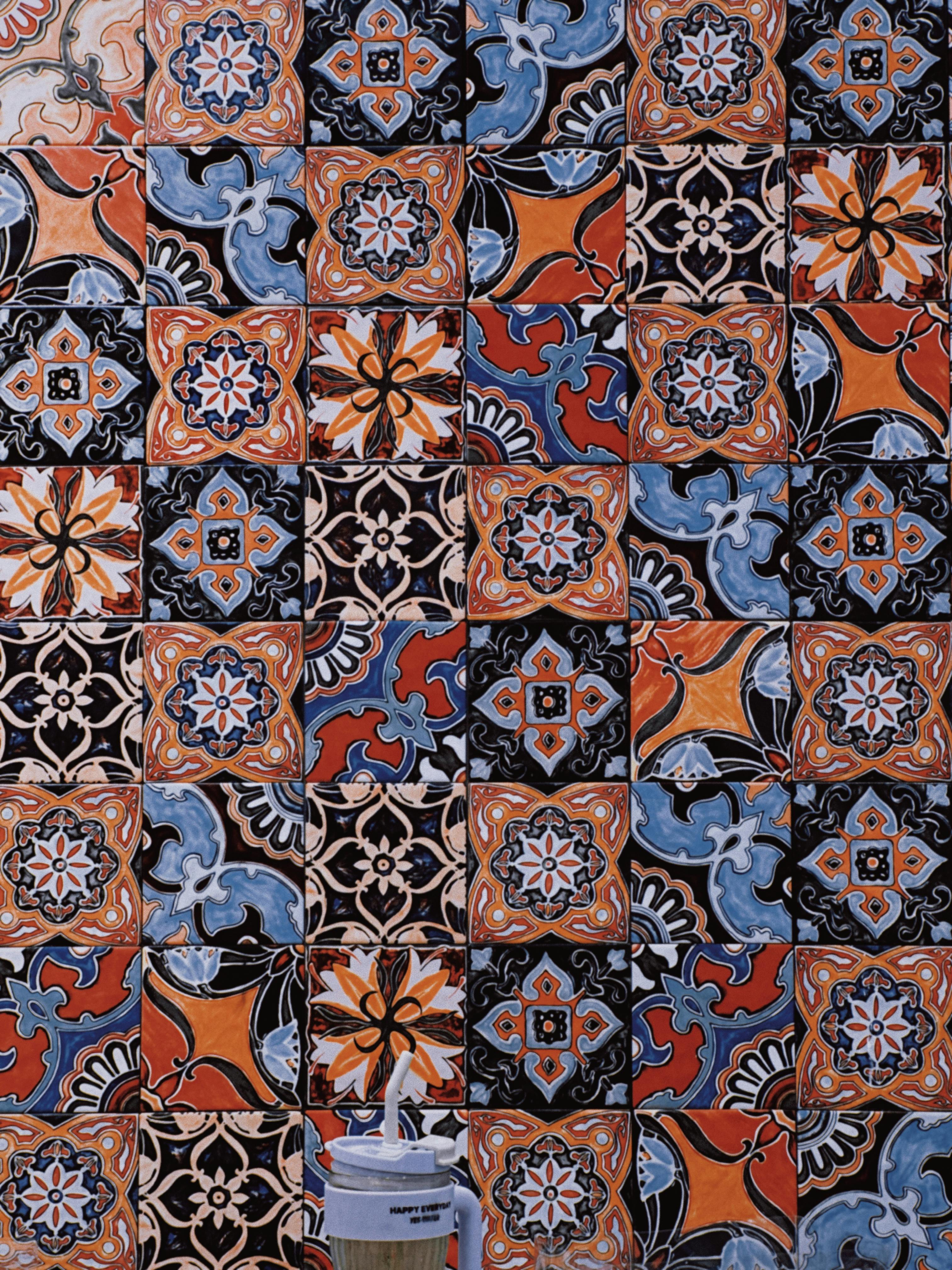 Colorful Traditional Mosaic Tile Pattern Wall · Free Stock Photo