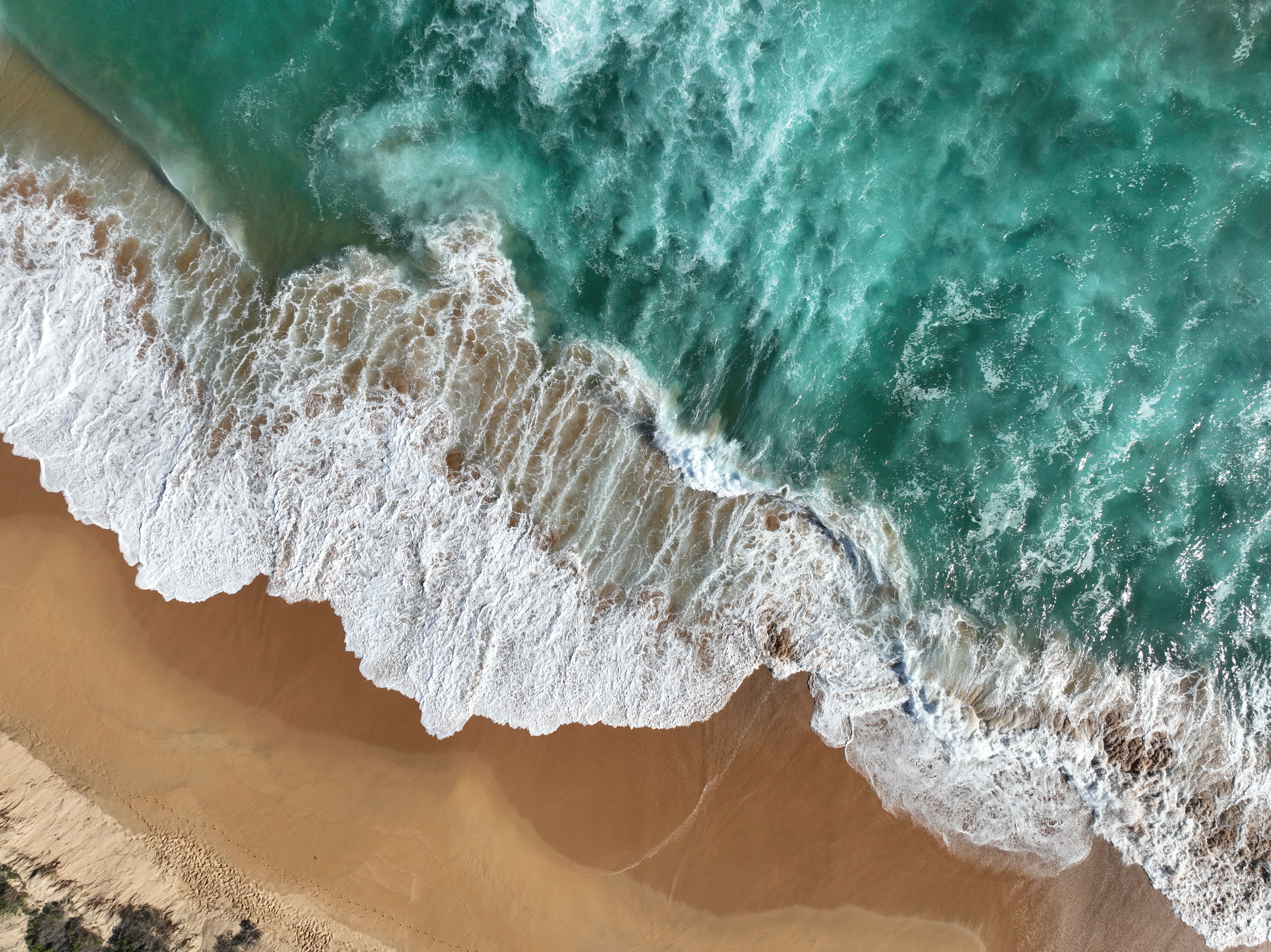 Aerial View of Ocean Waves · Free Stock Photo