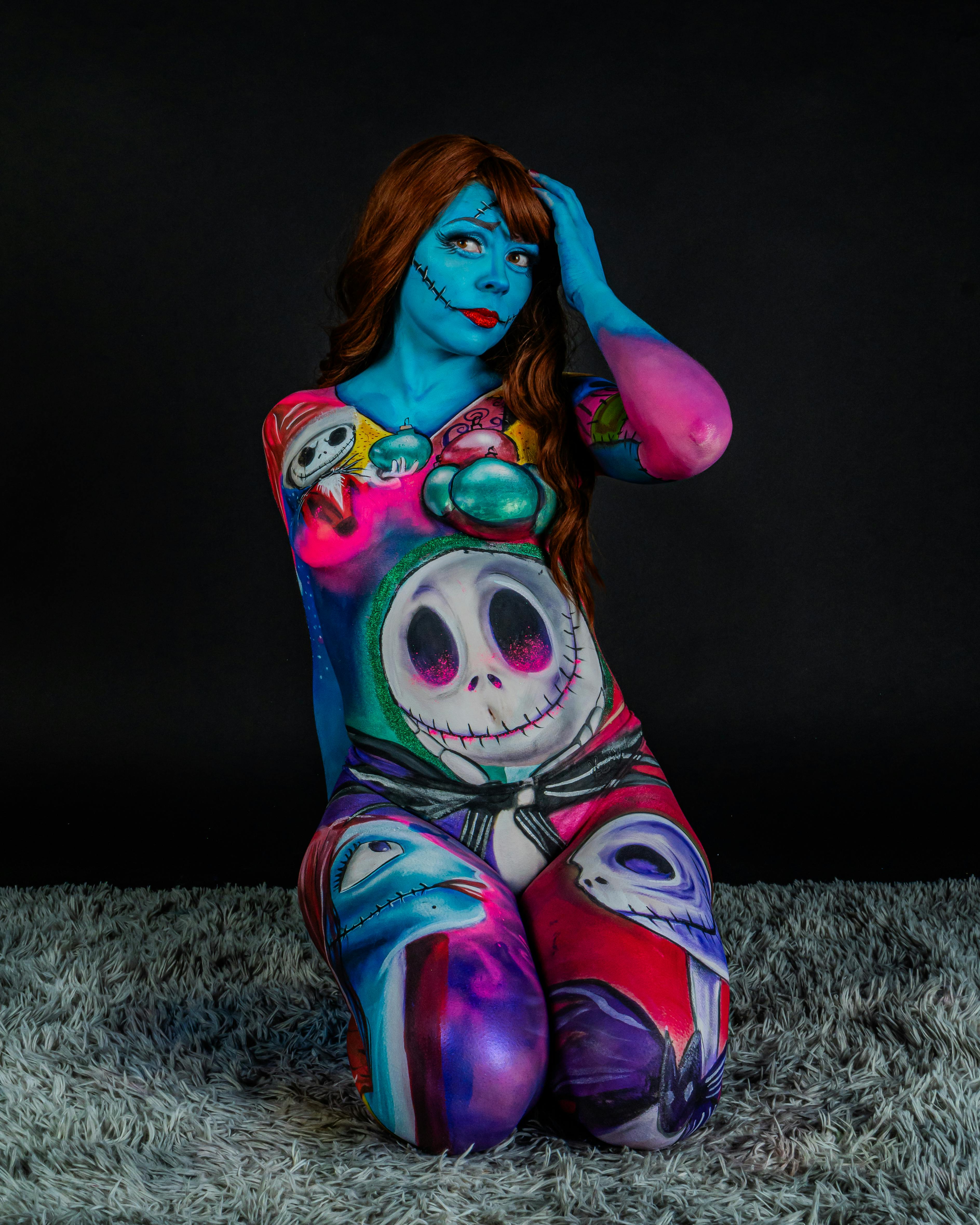 Vibrant Surreal Body Paint Portrait Art · Free Stock Photo