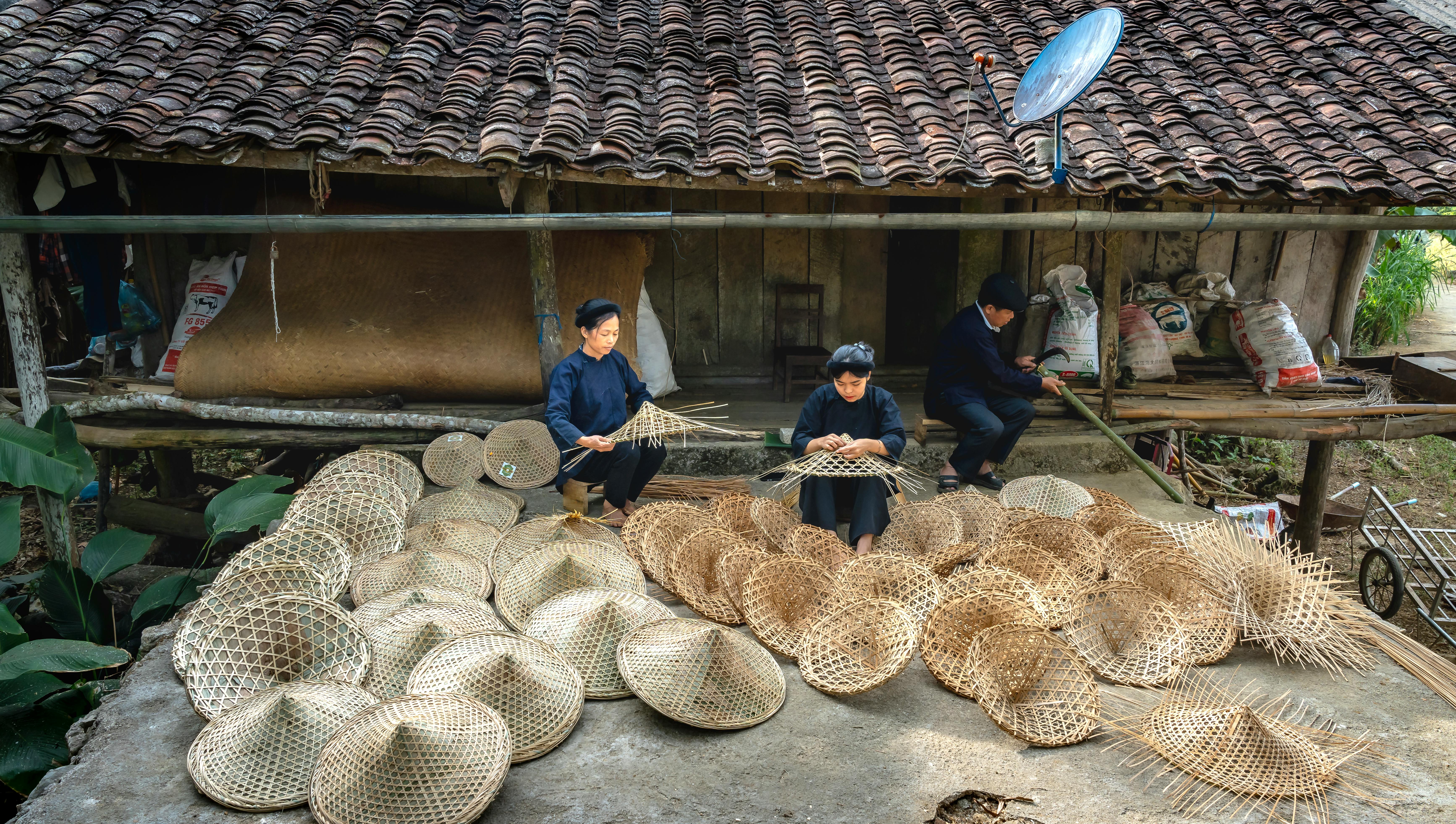 Traditional Basket Weaving in Rural Village · Free Stock Photo