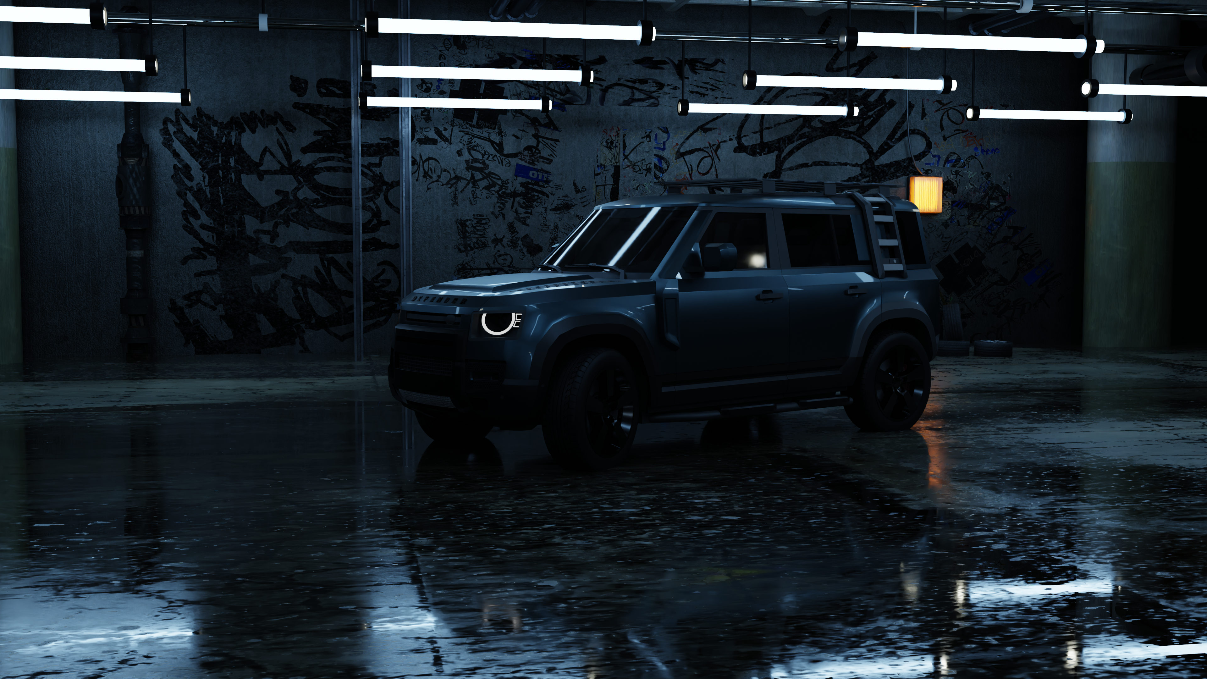 Sleek SUV in Dark Underground Garage · Free Stock Photo