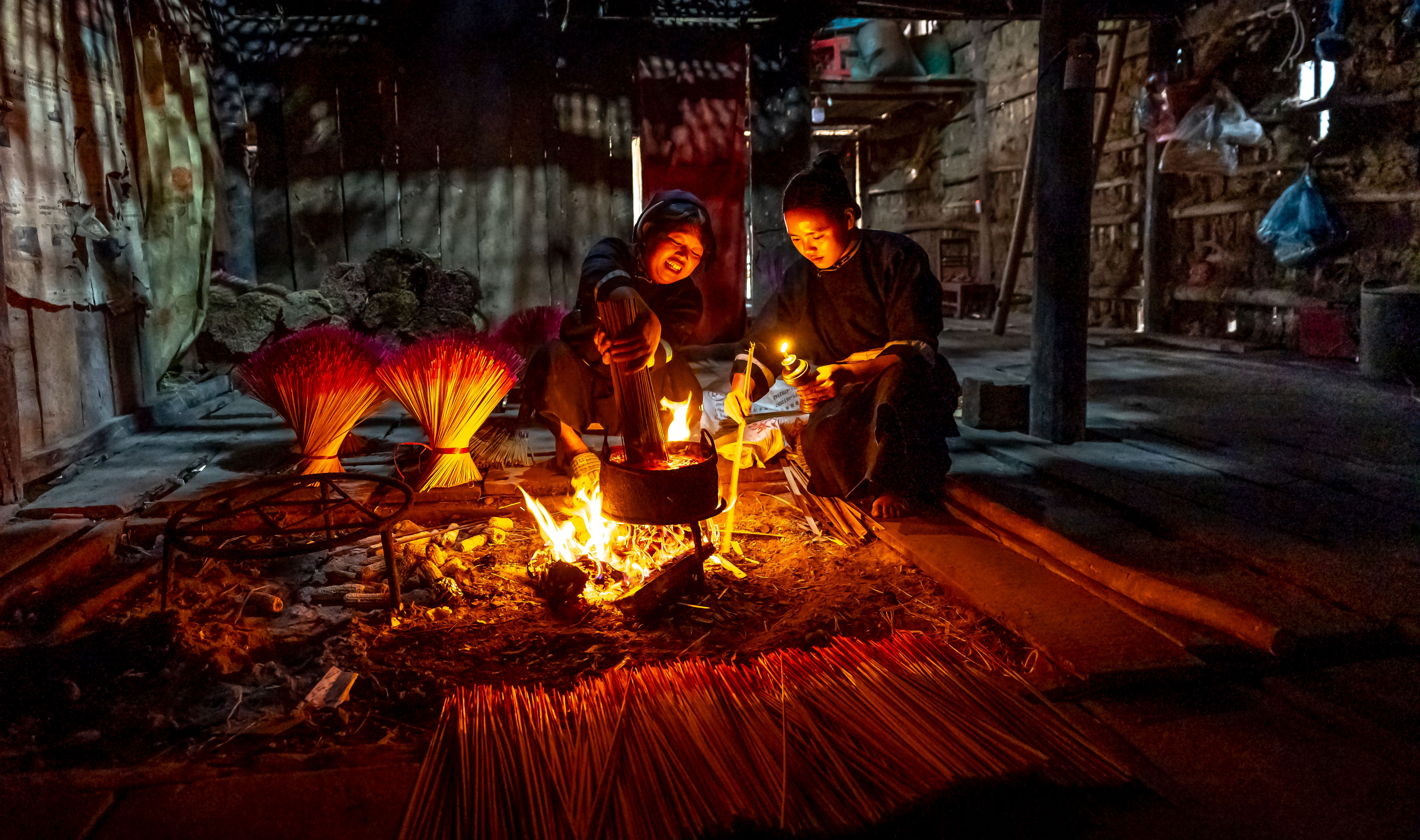 Traditional Incense Making by Firelight Indoors · Free Stock Photo