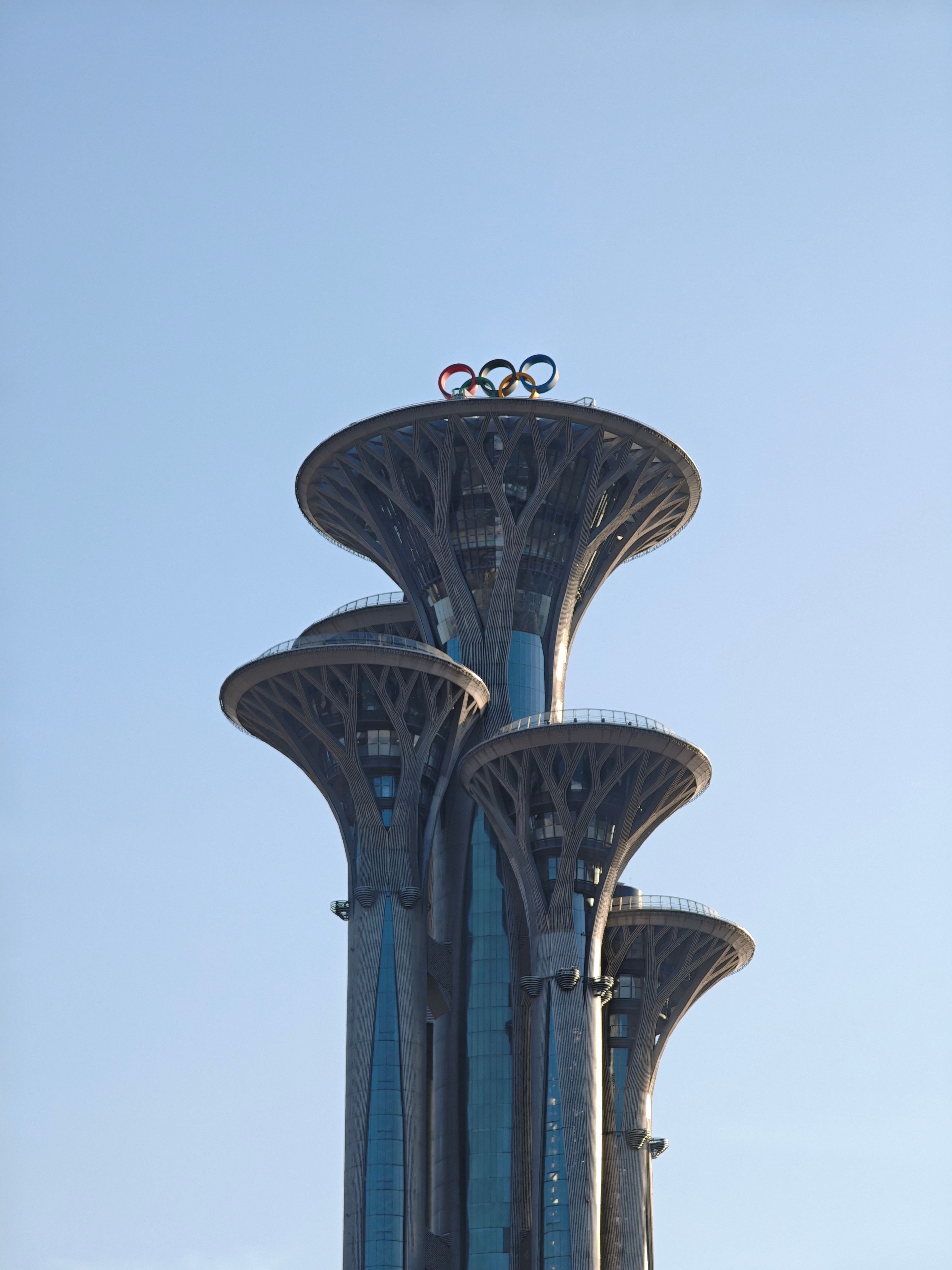 Majestic View of Beijing Olympic Tower Against Clear Sky · Free Stock Photo