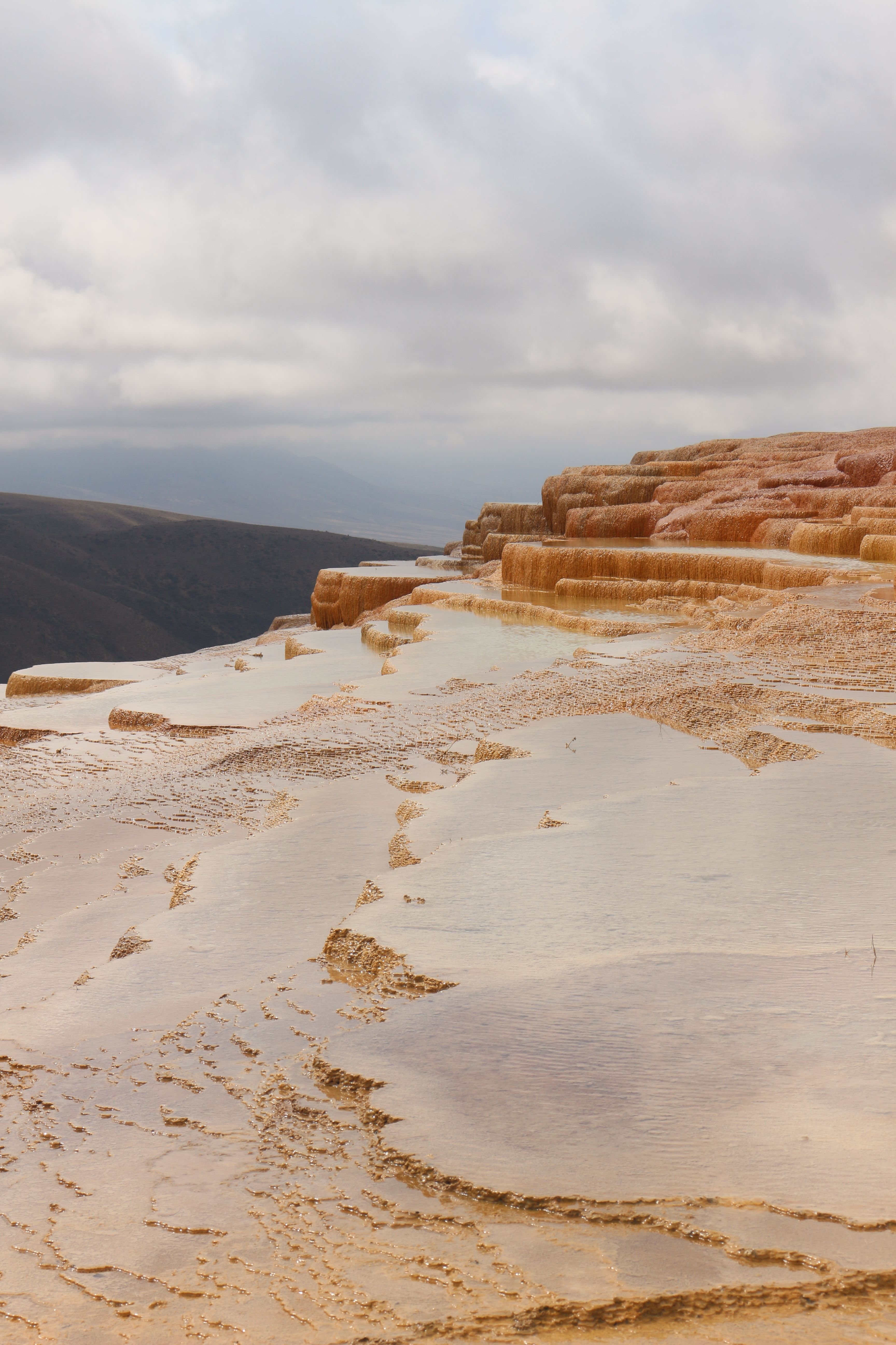 Natural Limestone Terraces with Cloudy Sky · Free Stock Photo