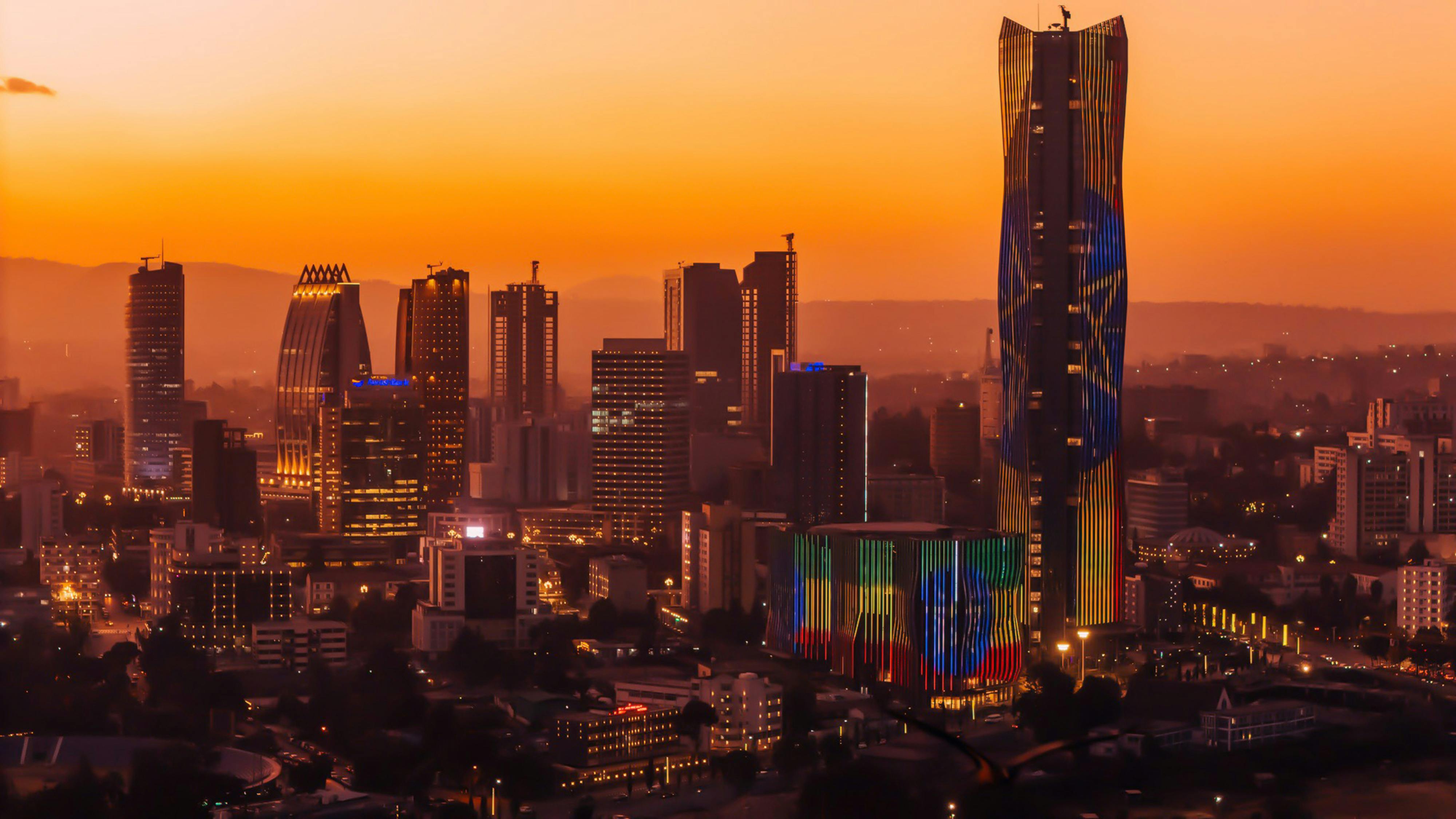 Addis Ababa Skyline at Sunset · Free Stock Photo