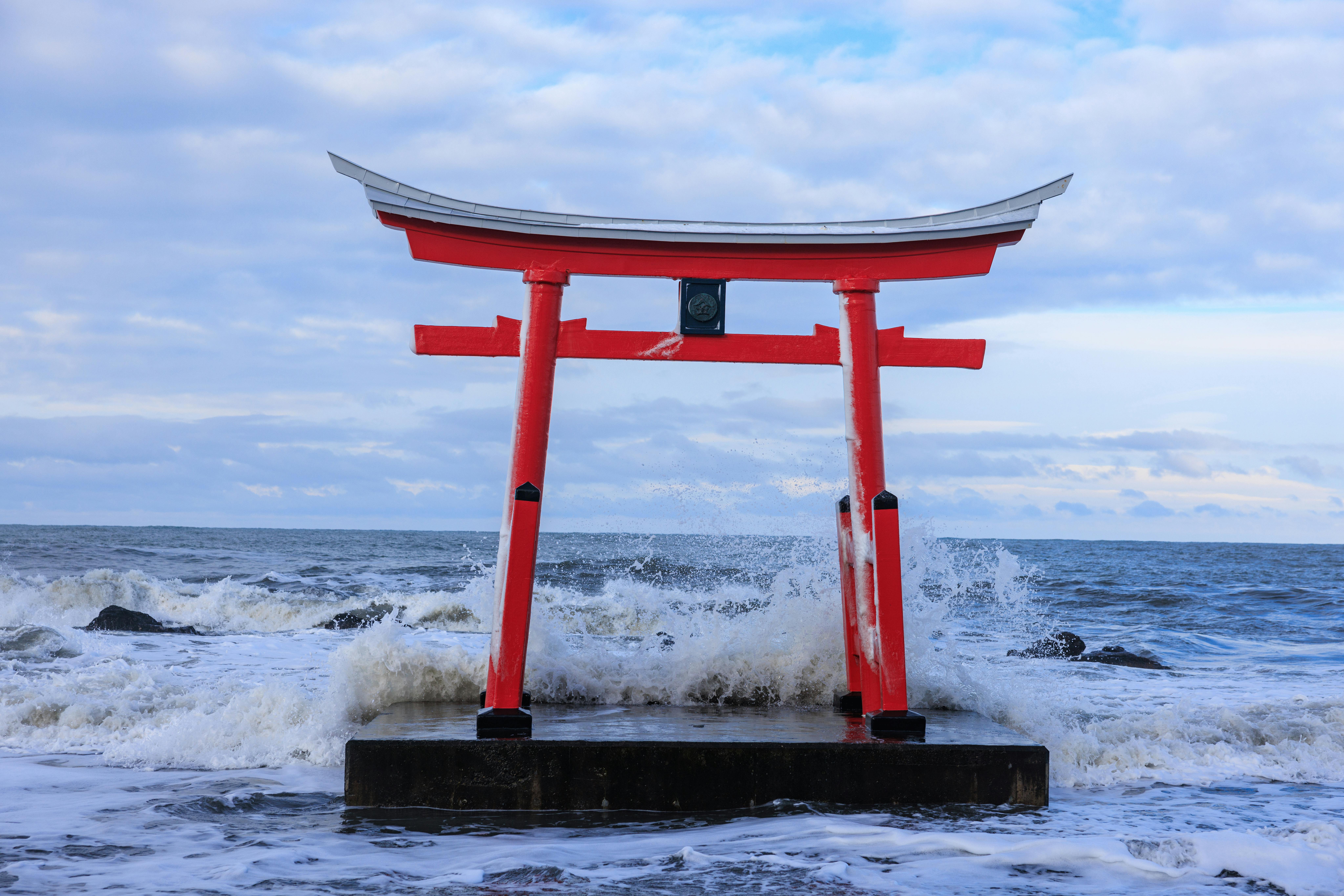 Majestic Torii Gate Overlooking the Ocean · Free Stock Photo